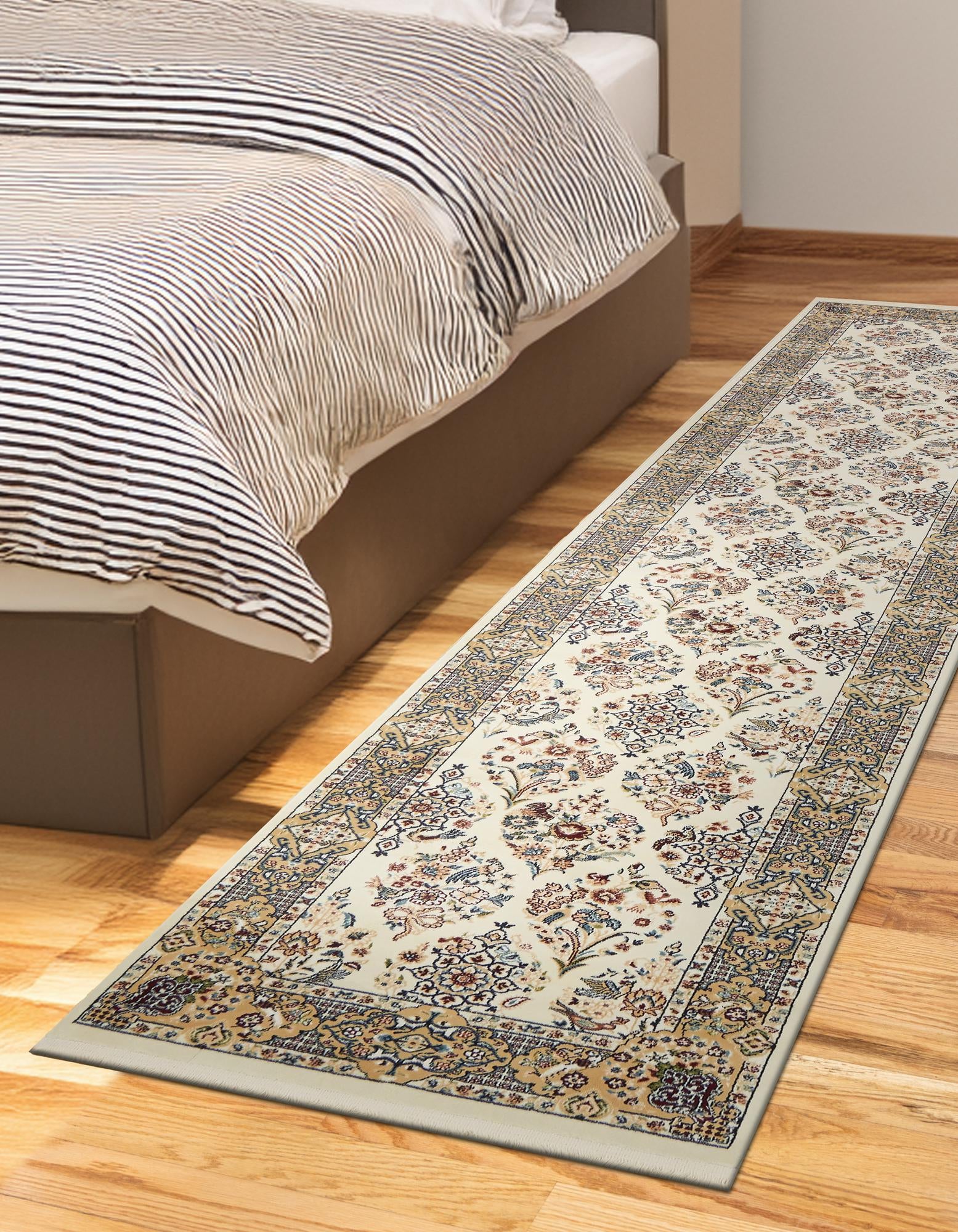 Ivory 3' x 13' Nain Design Runner Rug | Rugs.com