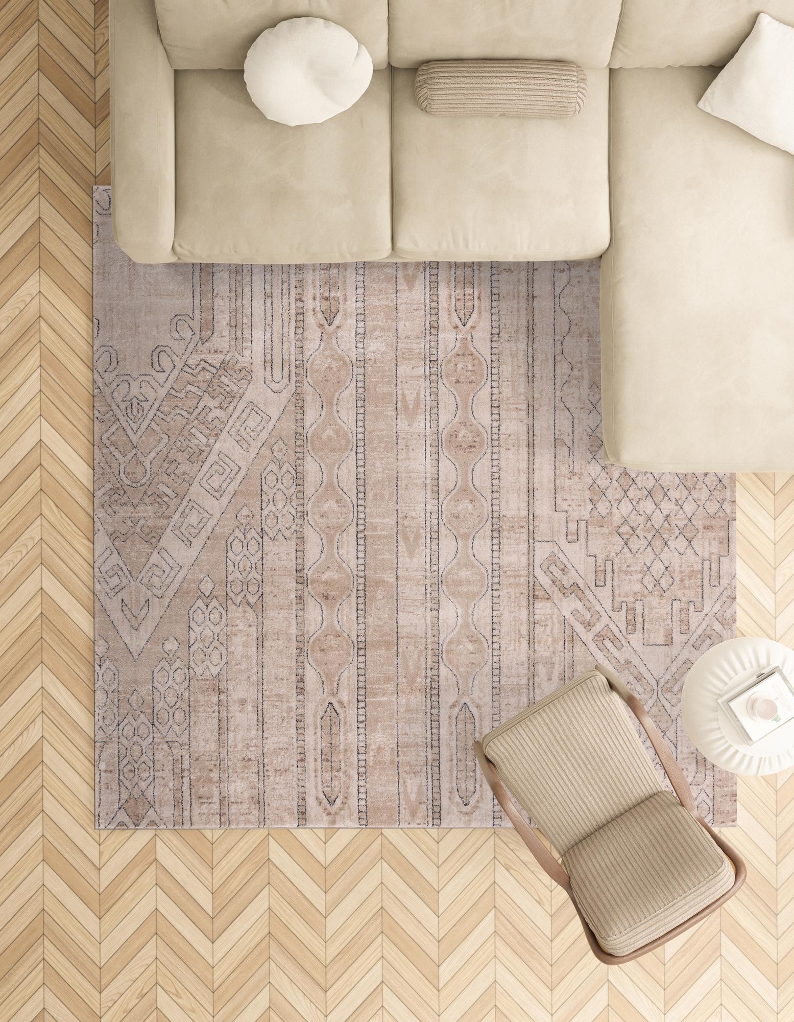 Ivory 7' 10 x 7' 10 Oregon Square Rug | Rugs.com