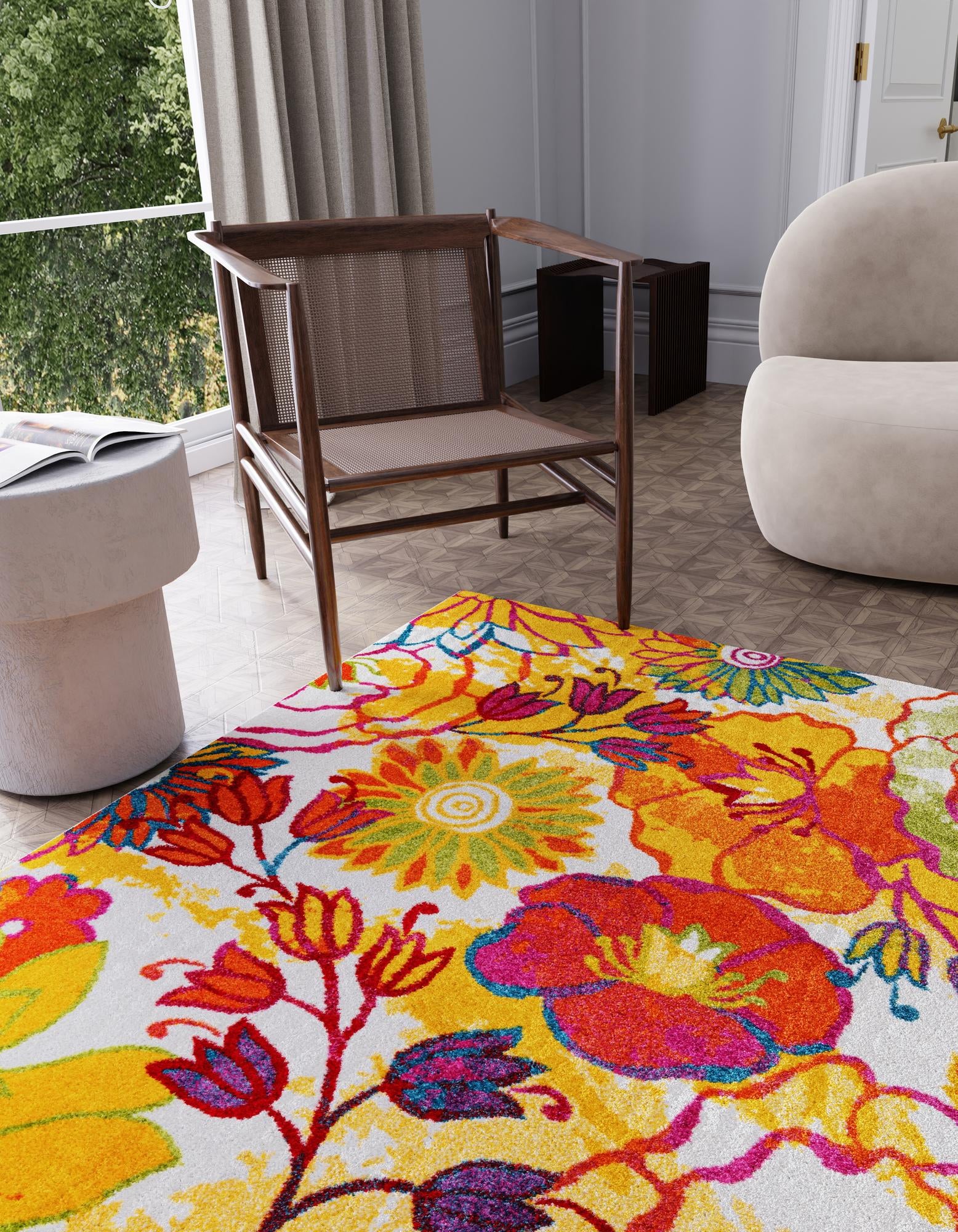 Ivory 7' 10 x 7' 10 Tuscany Square Rug | Rugs.com