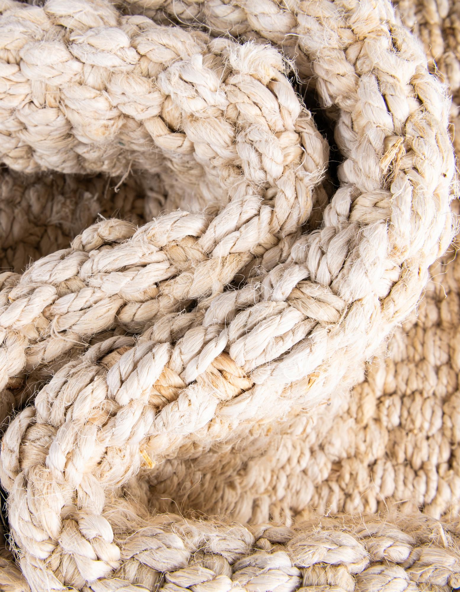 Ivory 0' 9 x 2' 6 Hand Woven Chunky Jute Stair Rug | Rugs.com