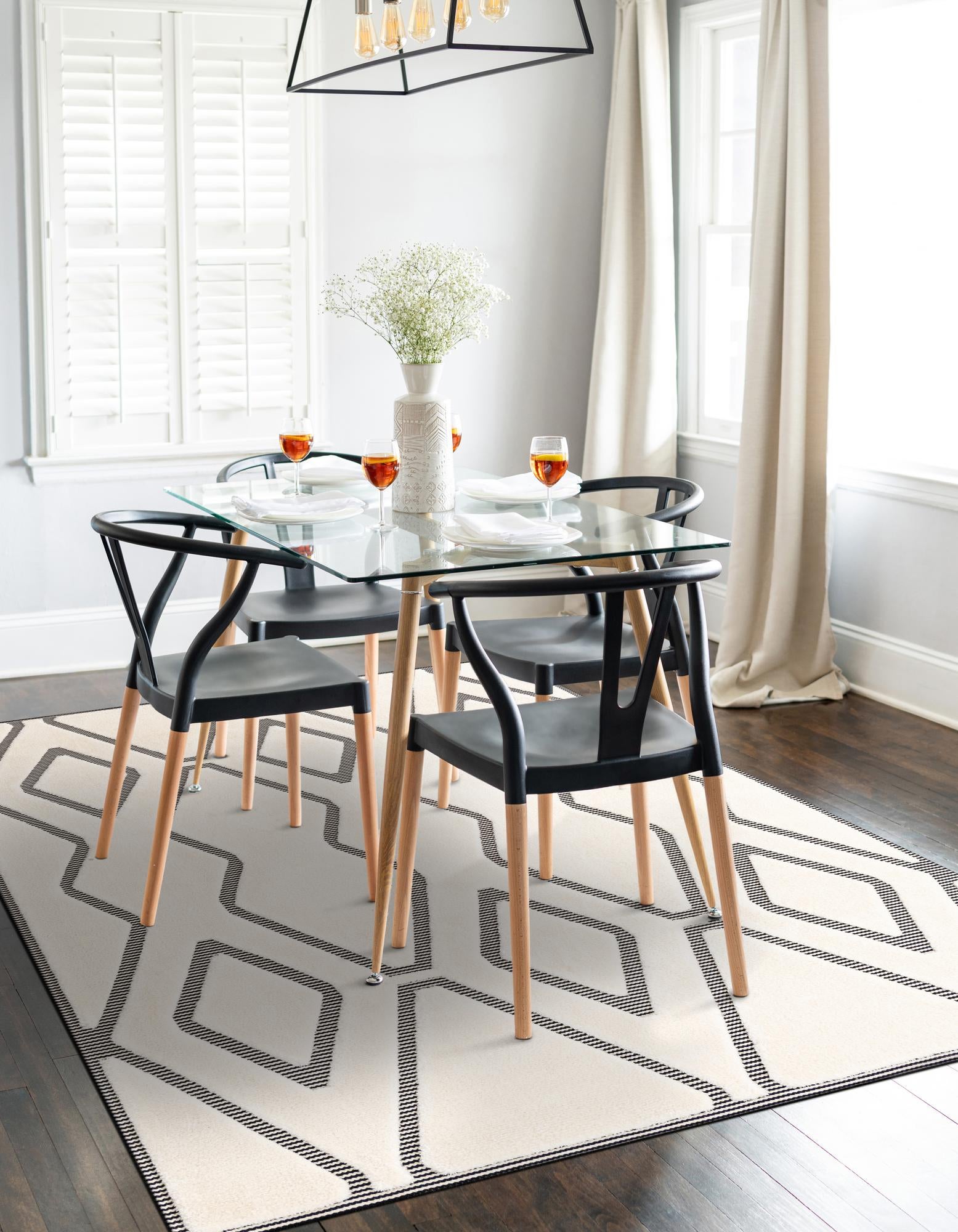 Ivory White 6' x 9' Prismatic Rug | Rugs.com