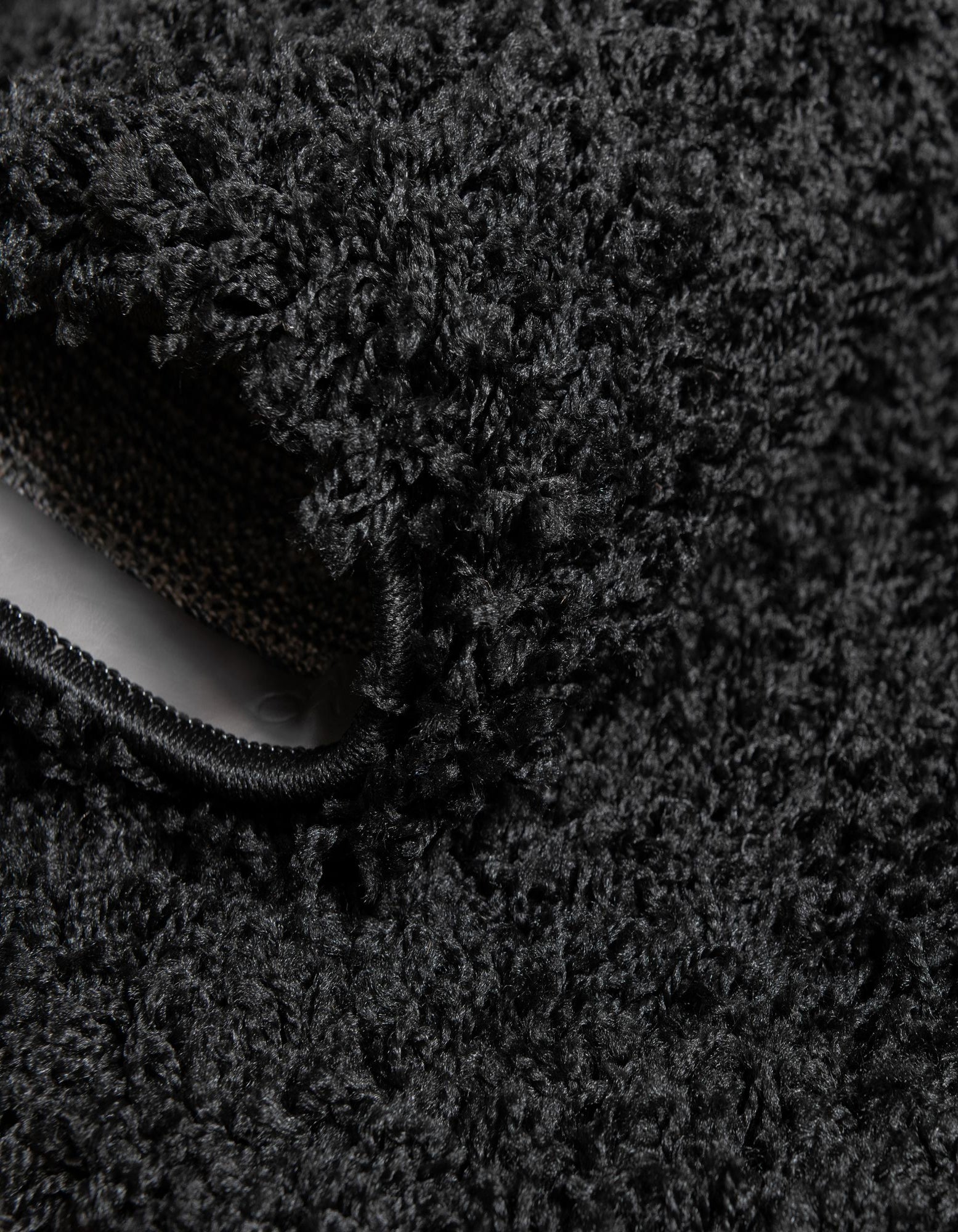 Jet Black 5' 3 x 8' Solid Shag Rug | Rugs.com