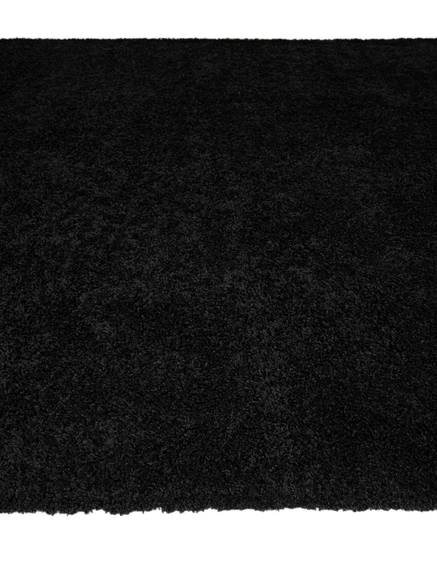 Jet Black 13' x 25' Solid Shag Rug | Rugs.com