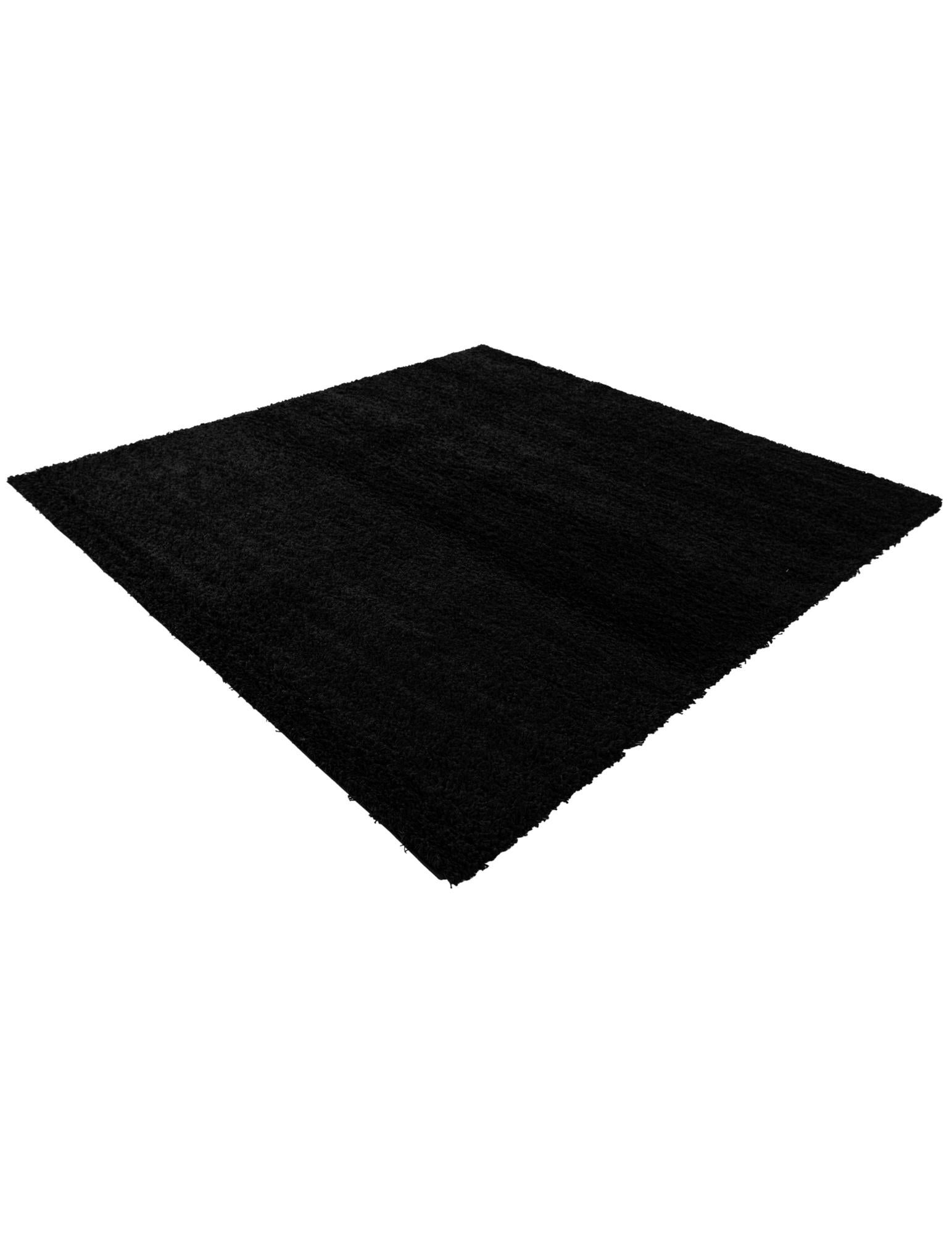Jet Black 8' x 8' Solid Shag Square Rug | Rugs.com