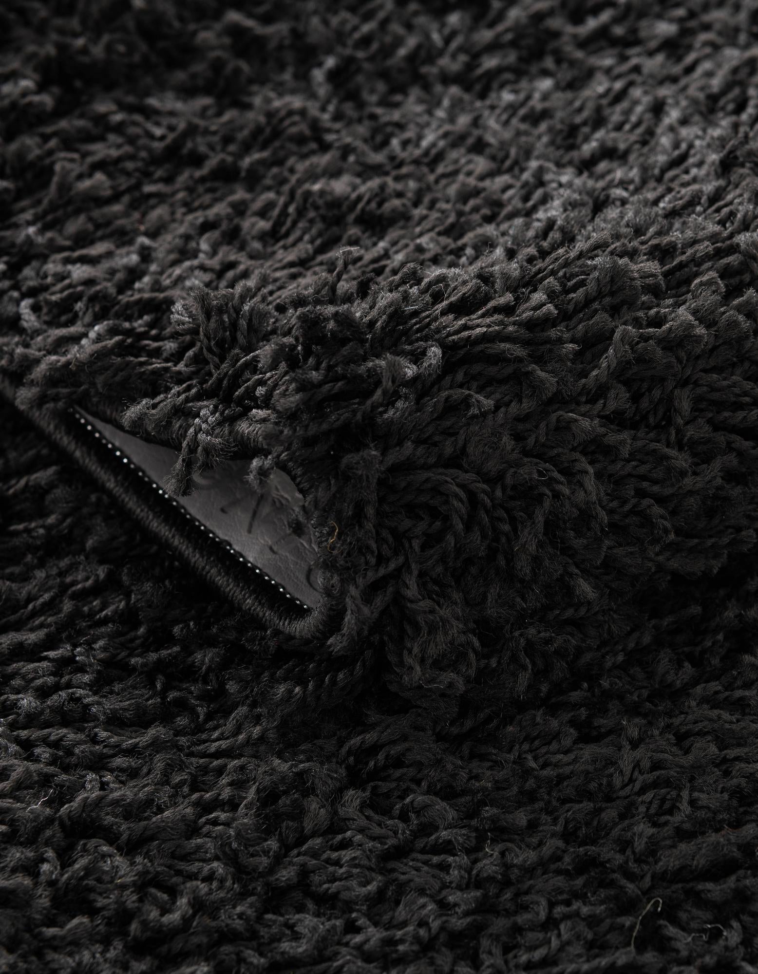 Jet Black 8' x 8' Solid Shag Square Rug | Rugs.com