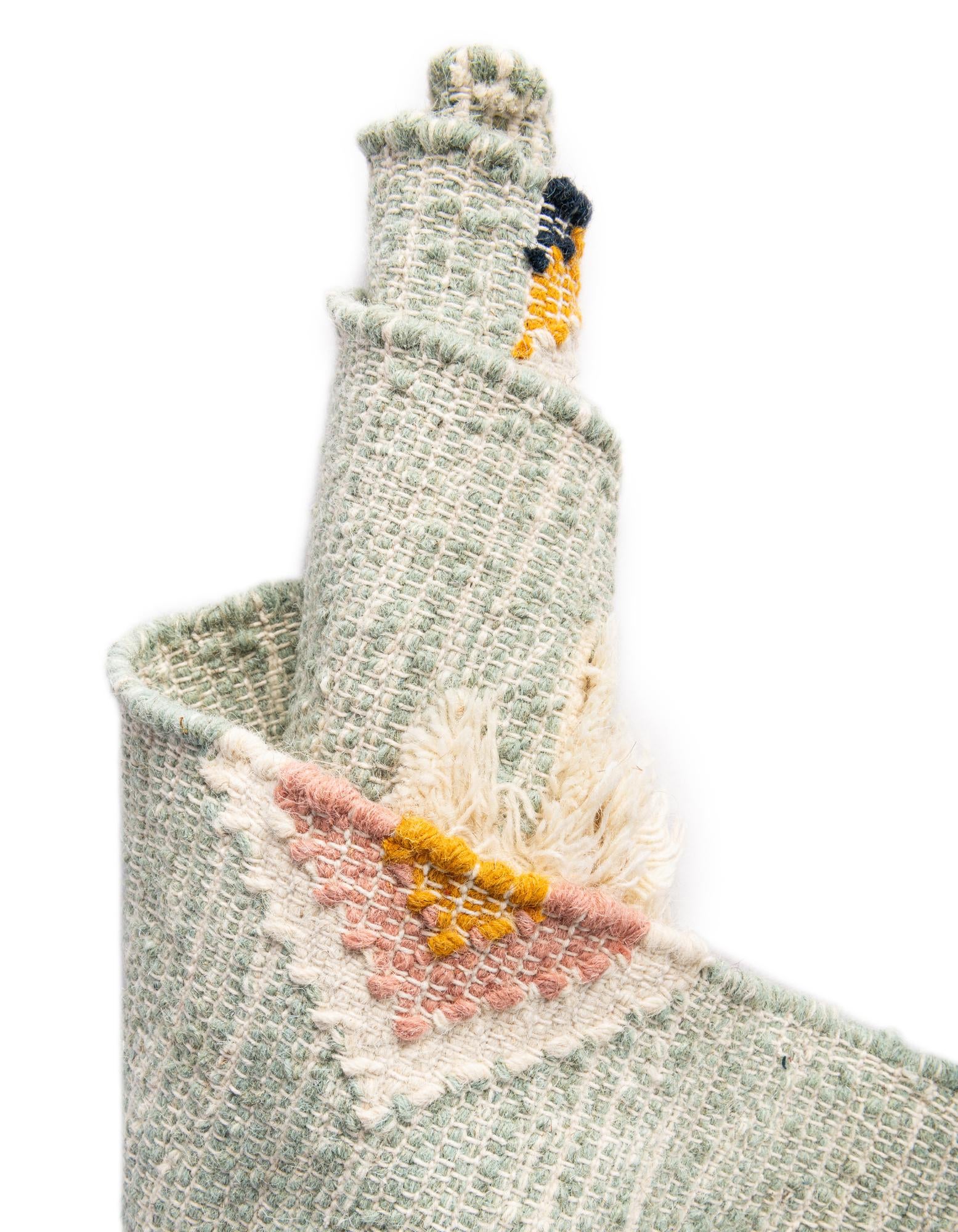 Light Aqua 3' 3 x 5' 1 Hand Woven Arizona Wool Rug | Rugs.com