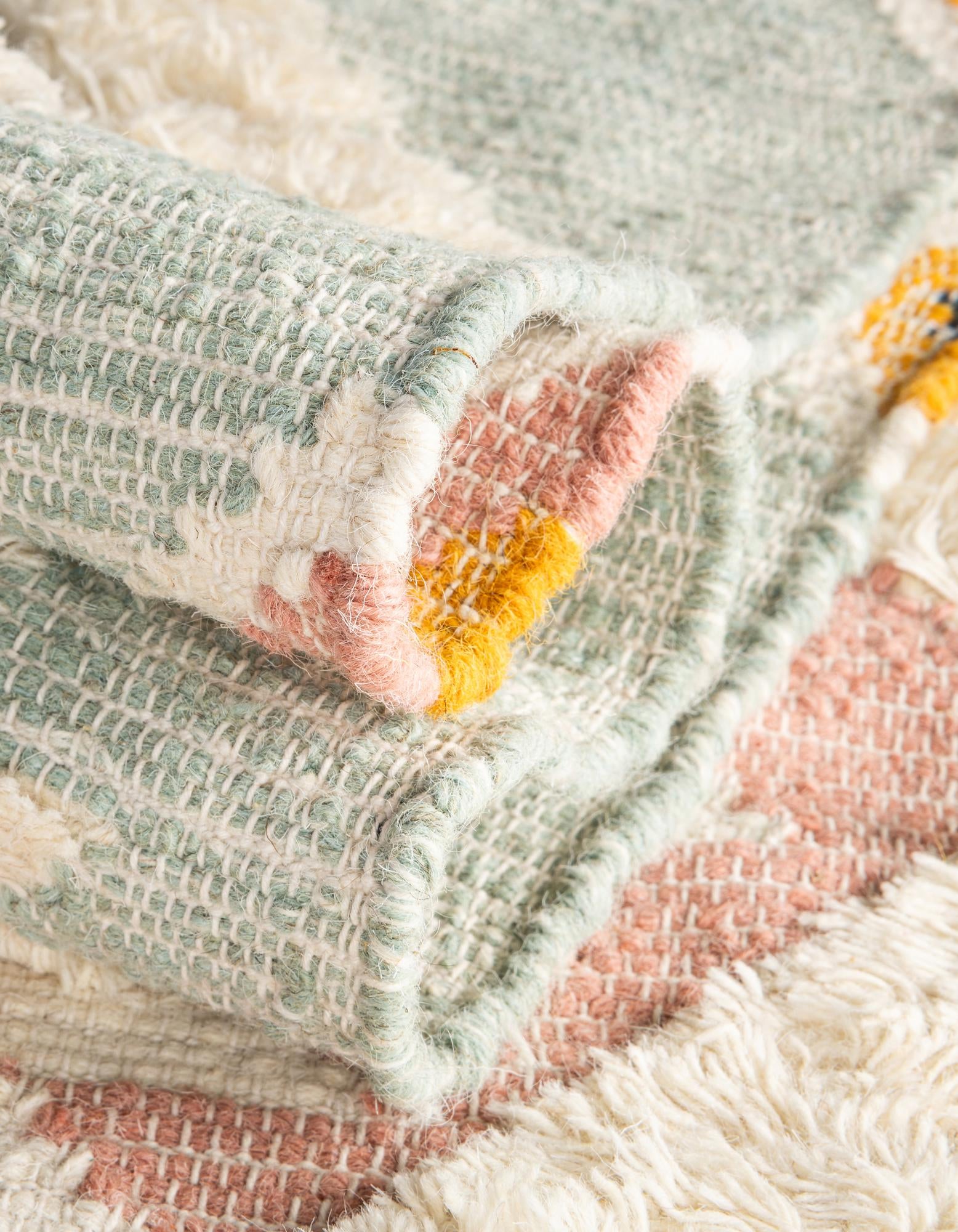 Light Aqua 3' 3 x 5' 1 Hand Woven Arizona Wool Rug | Rugs.com