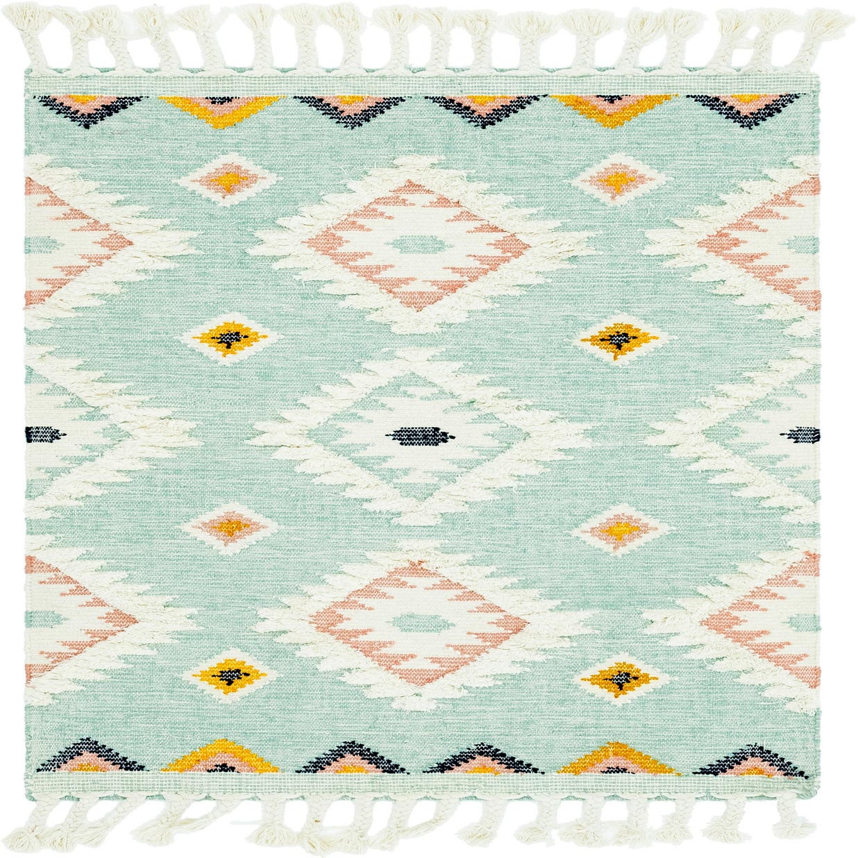 Light Aqua 4' 1 x 6' 1 Hand Woven Arizona Wool Rug | Rugs.com