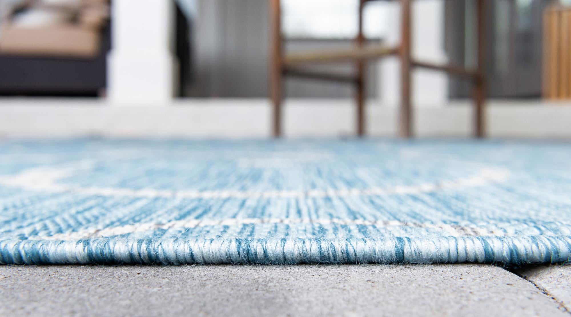 Light Aqua 7' x 10' Botanical Indoor / Outdoor Rug | Rugs.com