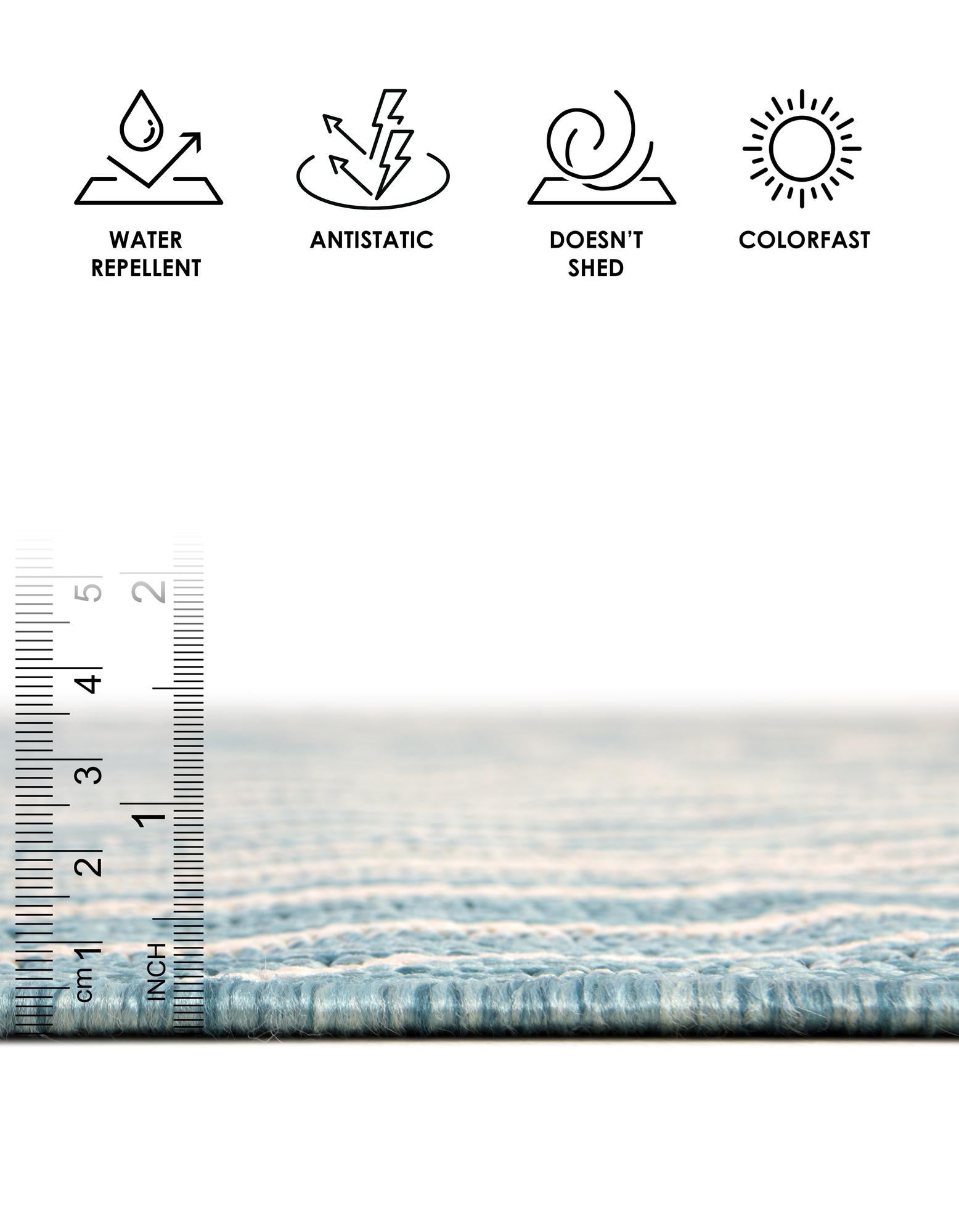 Light Aqua 9' x 12' 2 Modern Indoor / Outdoor Rug | Rugs.com