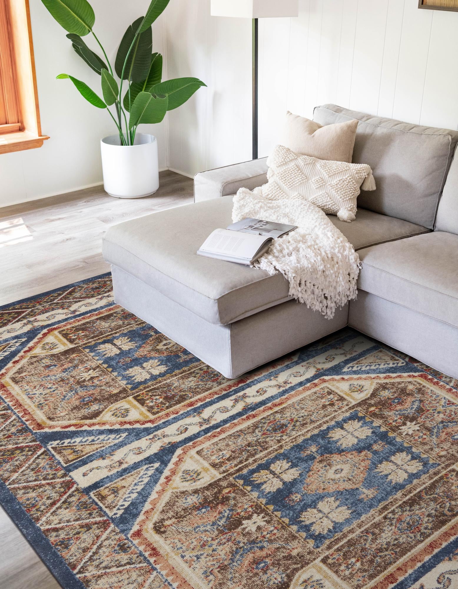 Light Blue 4' x 6' Eden Rug | Rugs.com