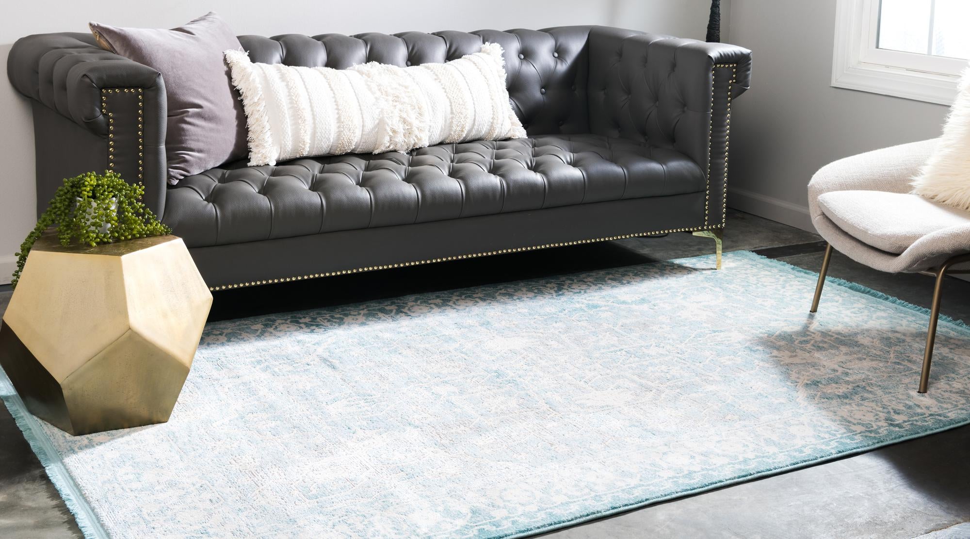 Light Blue 8' x 10' Modern Classical Rug | Rugs.com