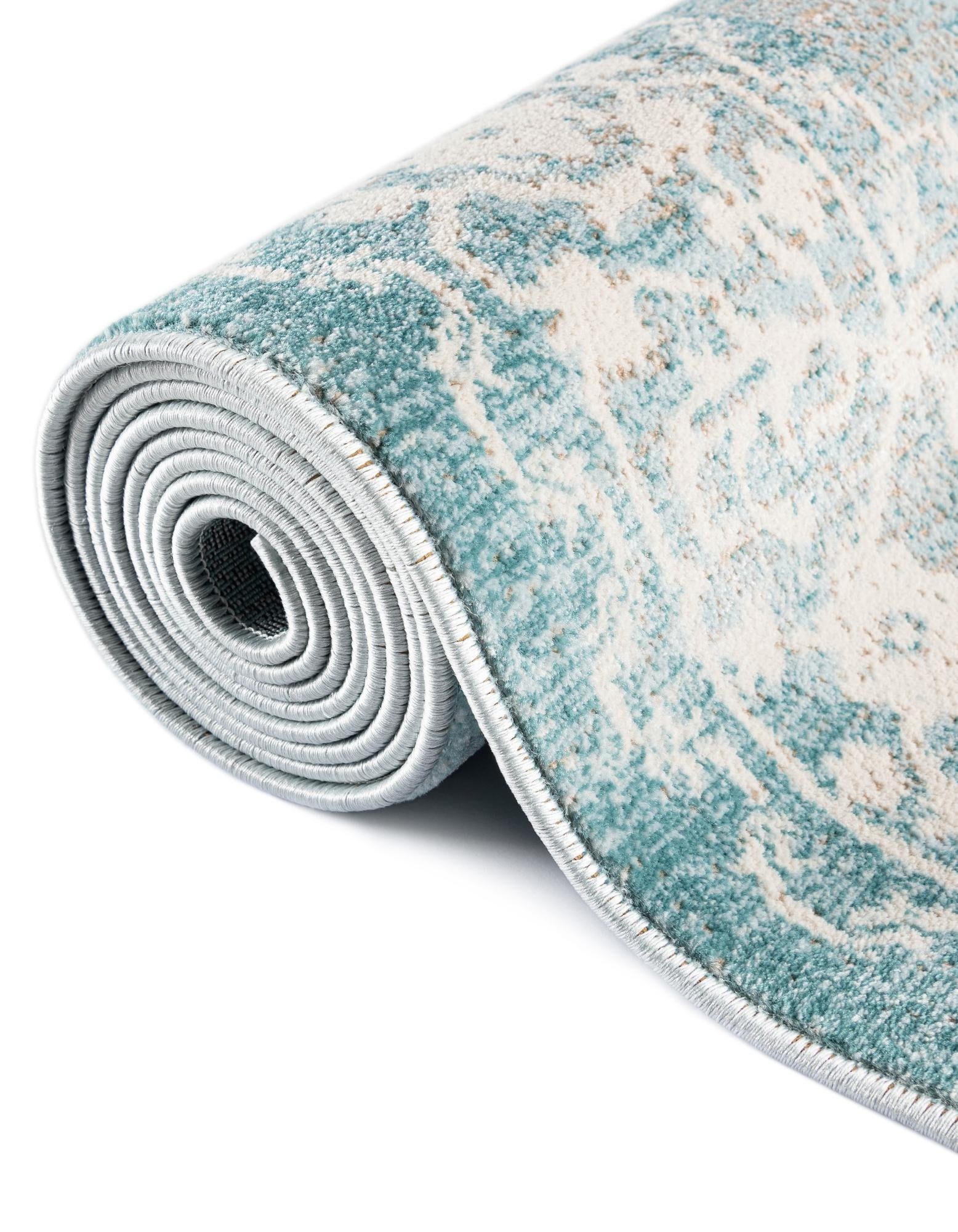 Light Blue 10' x 13' Modern Classical Rug | Rugs.com