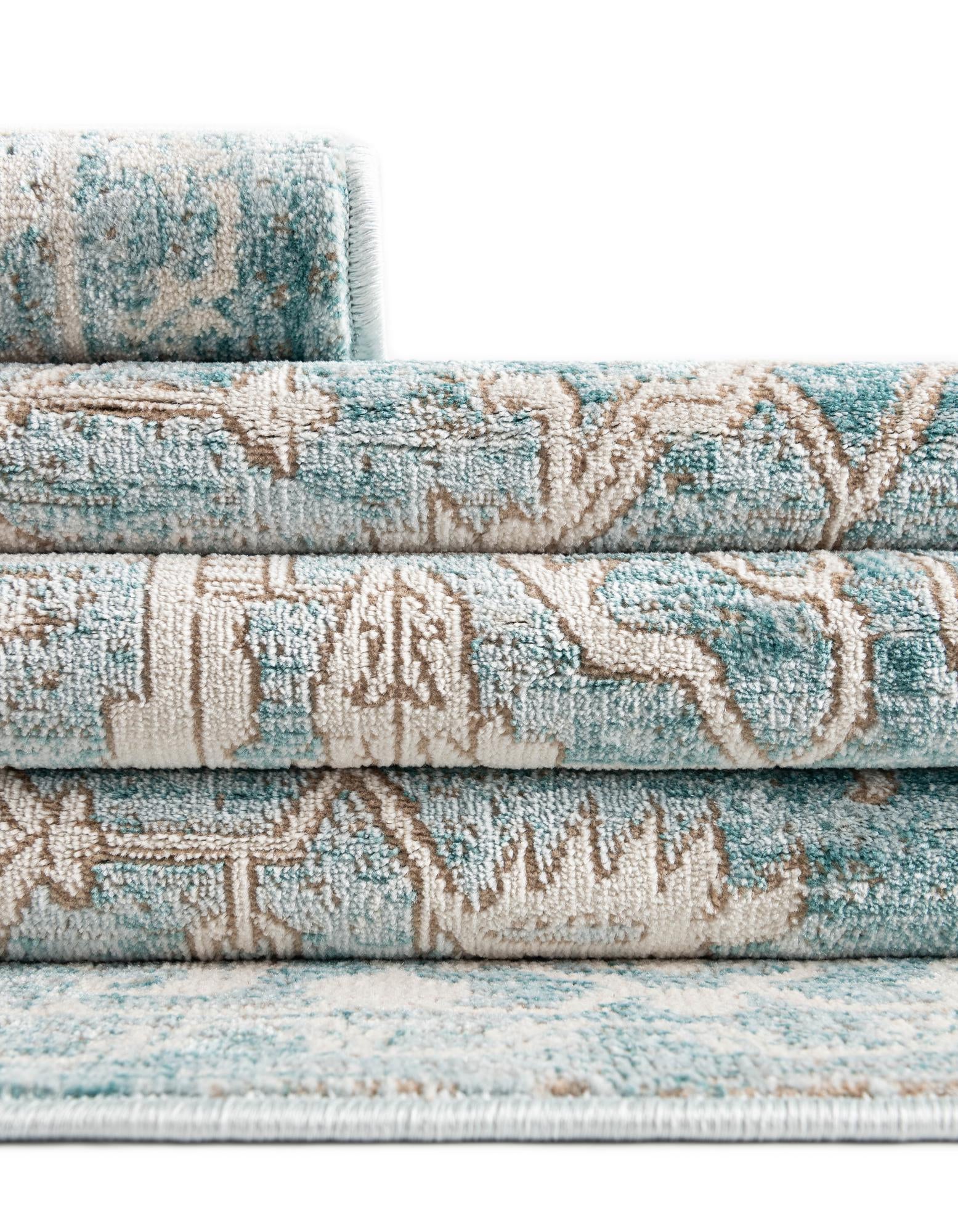 Light Blue 8' x 10' Modern Classical Rug | Rugs.com