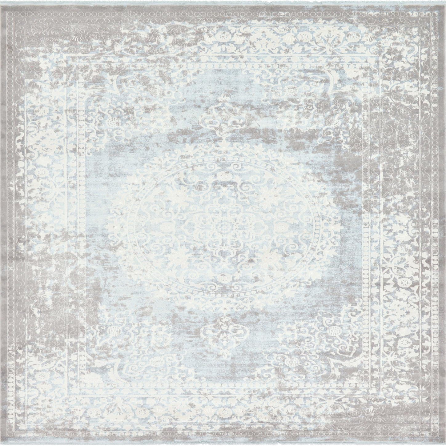 Light Blue 9' x 12' 2 Modern Classical Rug | Rugs.com