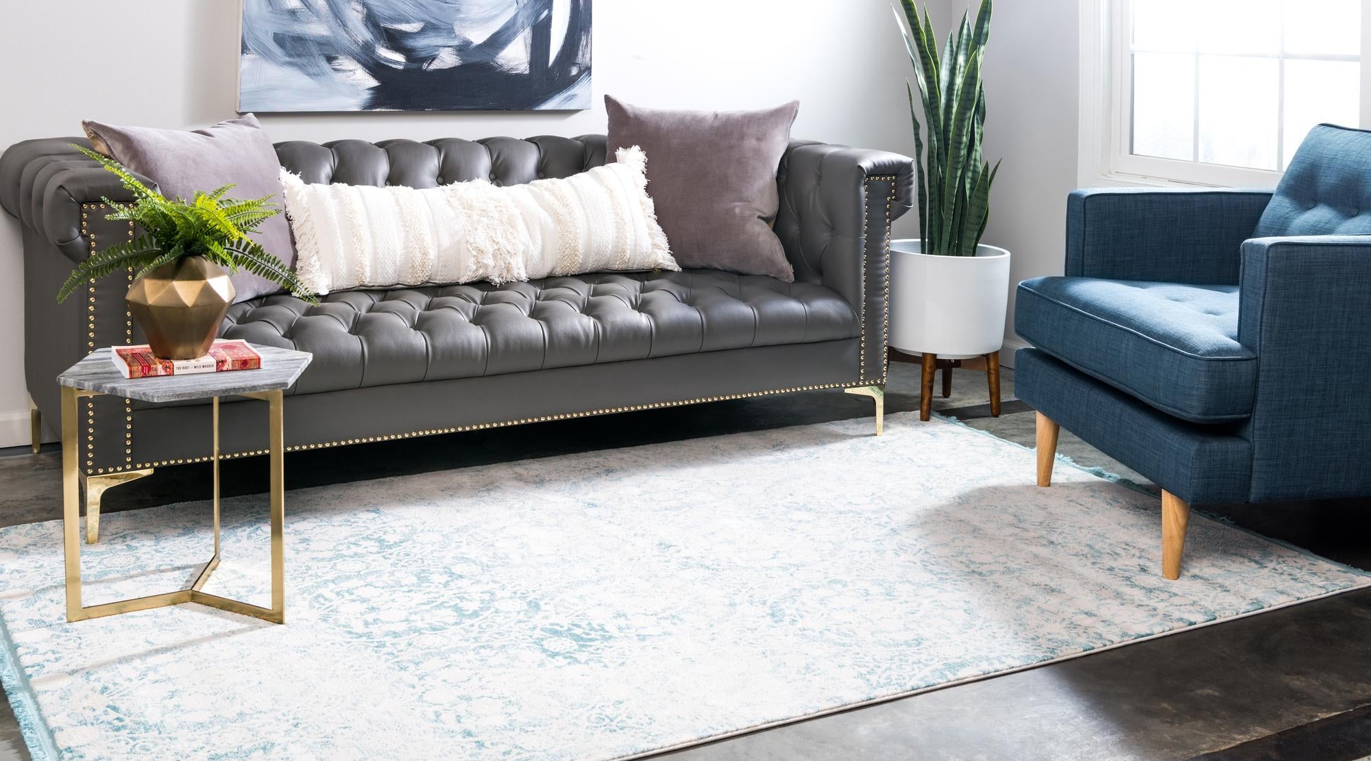 Light Blue 8' x 10' Modern Classical Rug | Rugs.com