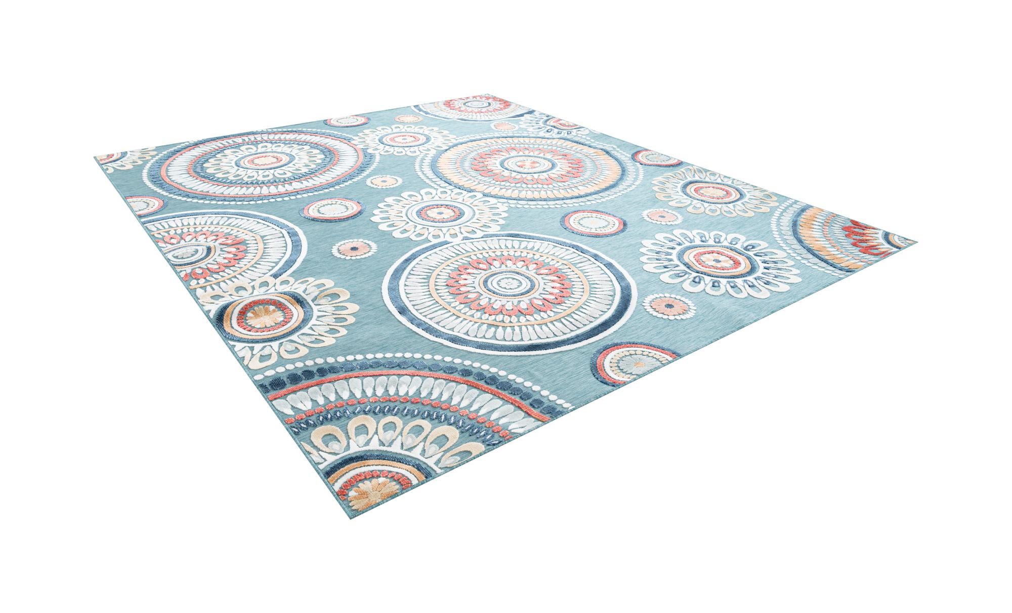 Light Blue 9' 9 x 12' Botanical Indoor / Outdoor Rug | Rugs.com