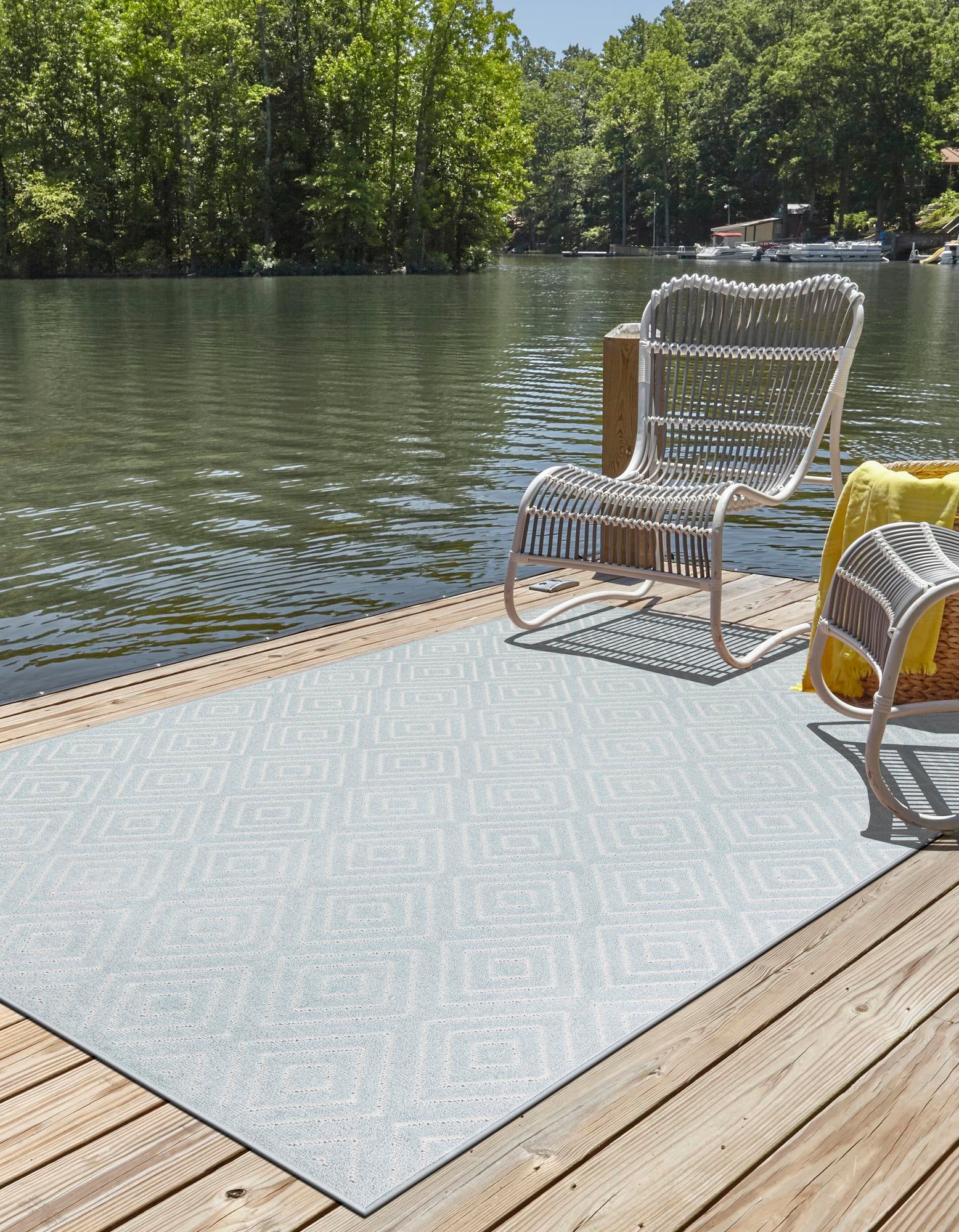 Light Blue 9' x 12' Sabrina Soto Indoor / Outdoor Rug | Rugs.com