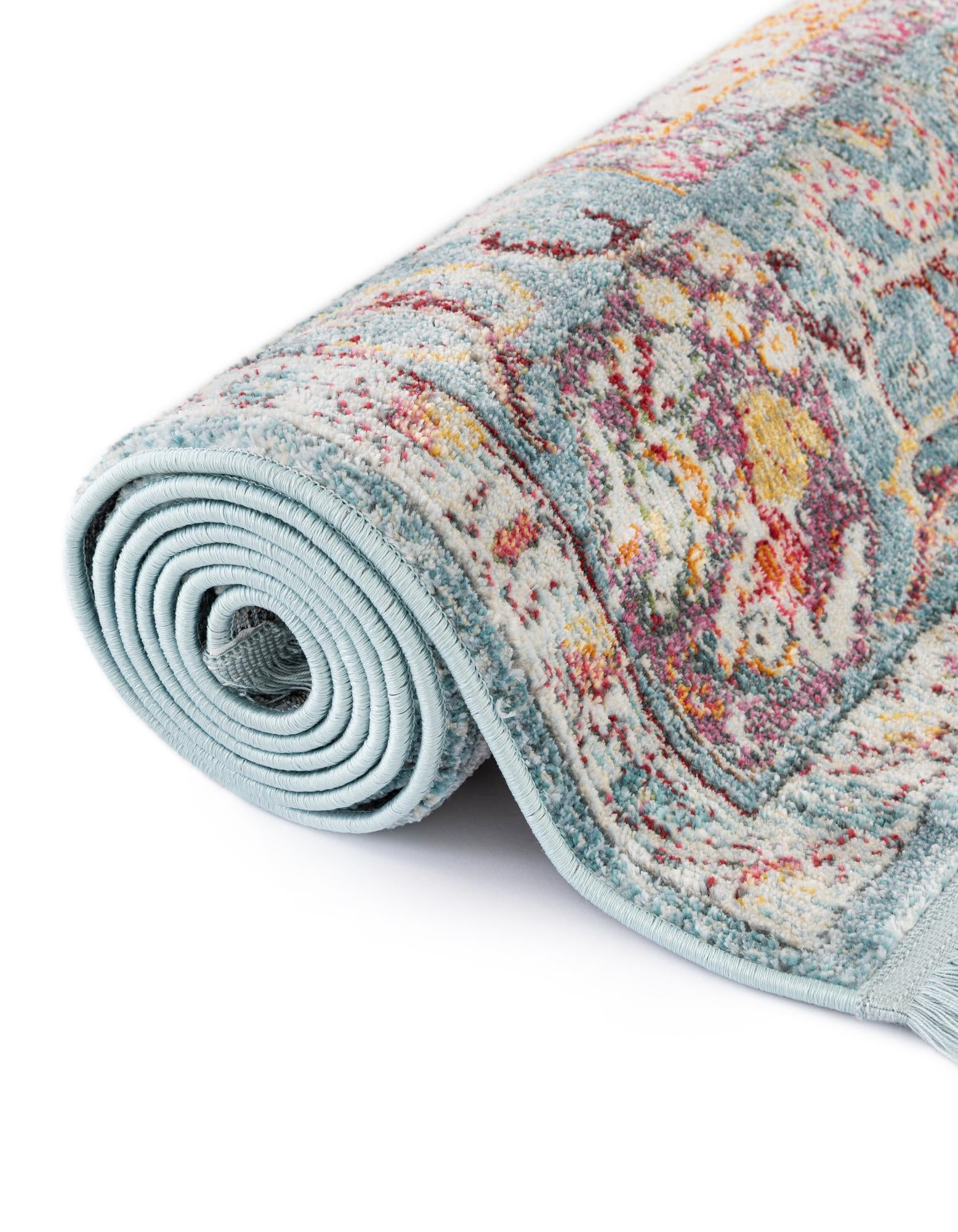 Light Blue 5' 5 x 8' Santiago Rug | Rugs.com