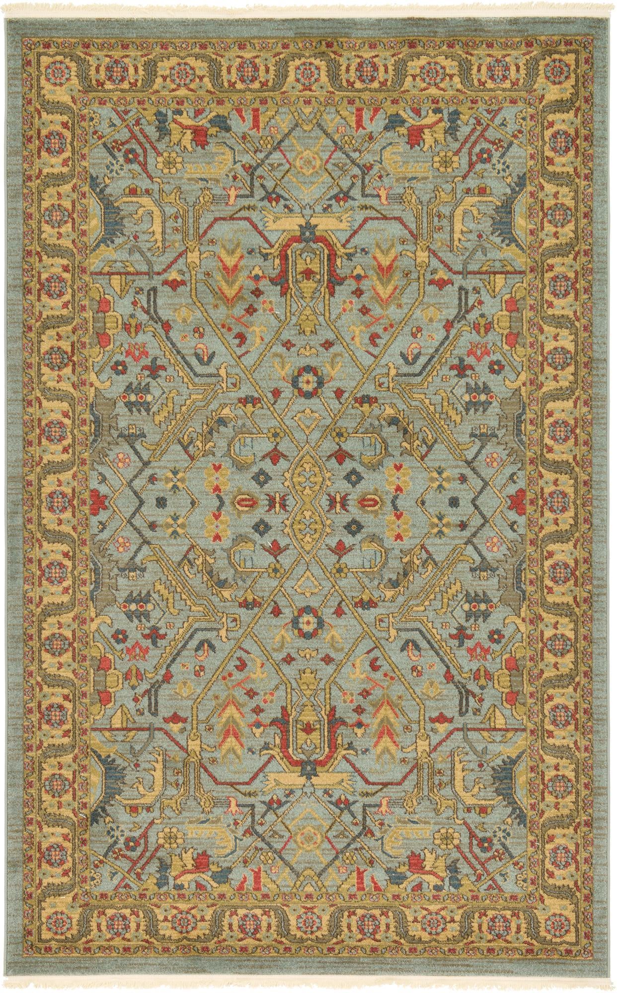 Light Blue 5' 5 x 8' Santiago Rug | Rugs.com