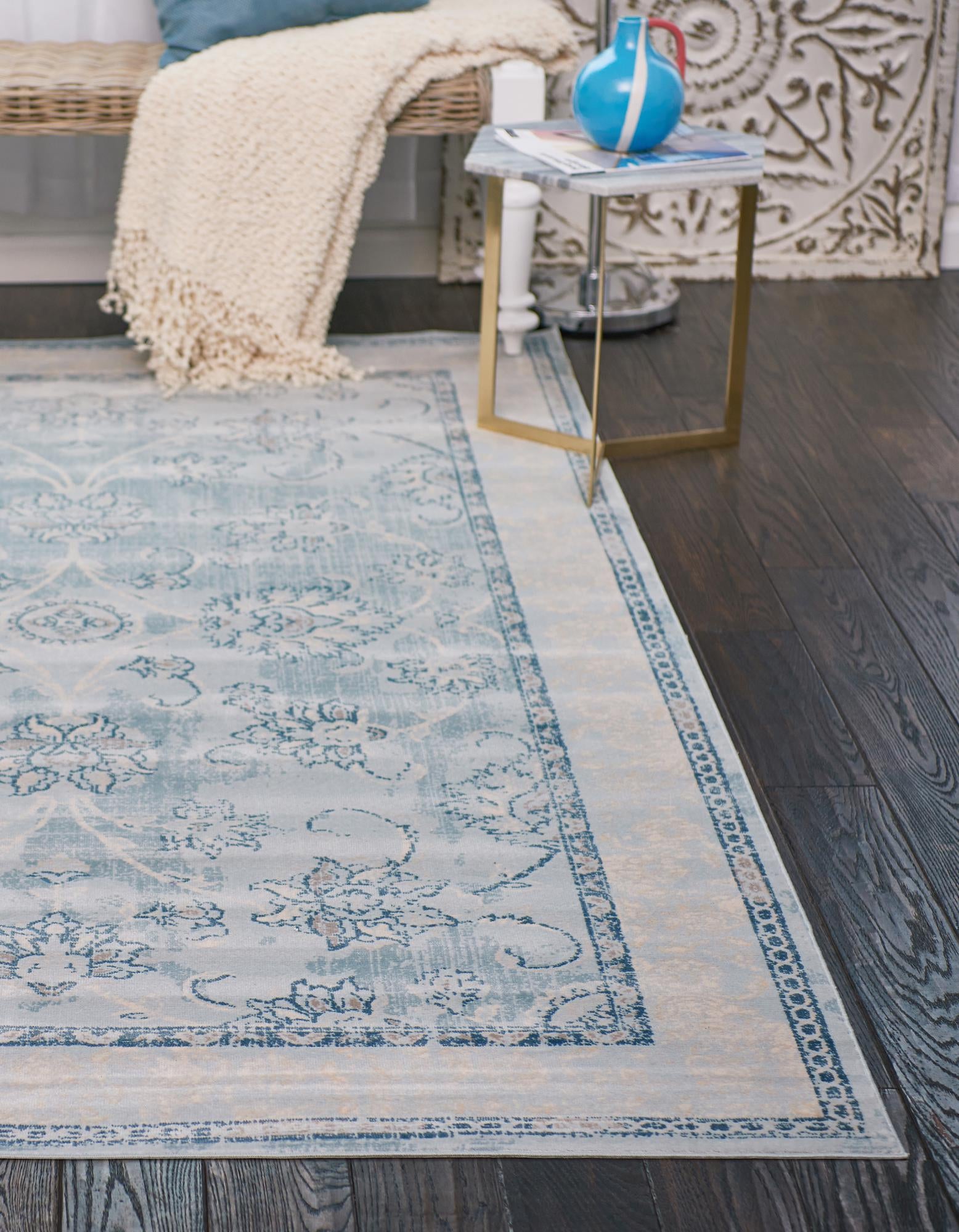 Light Blue 9' x 12' Victoria Rug | Rugs.com
