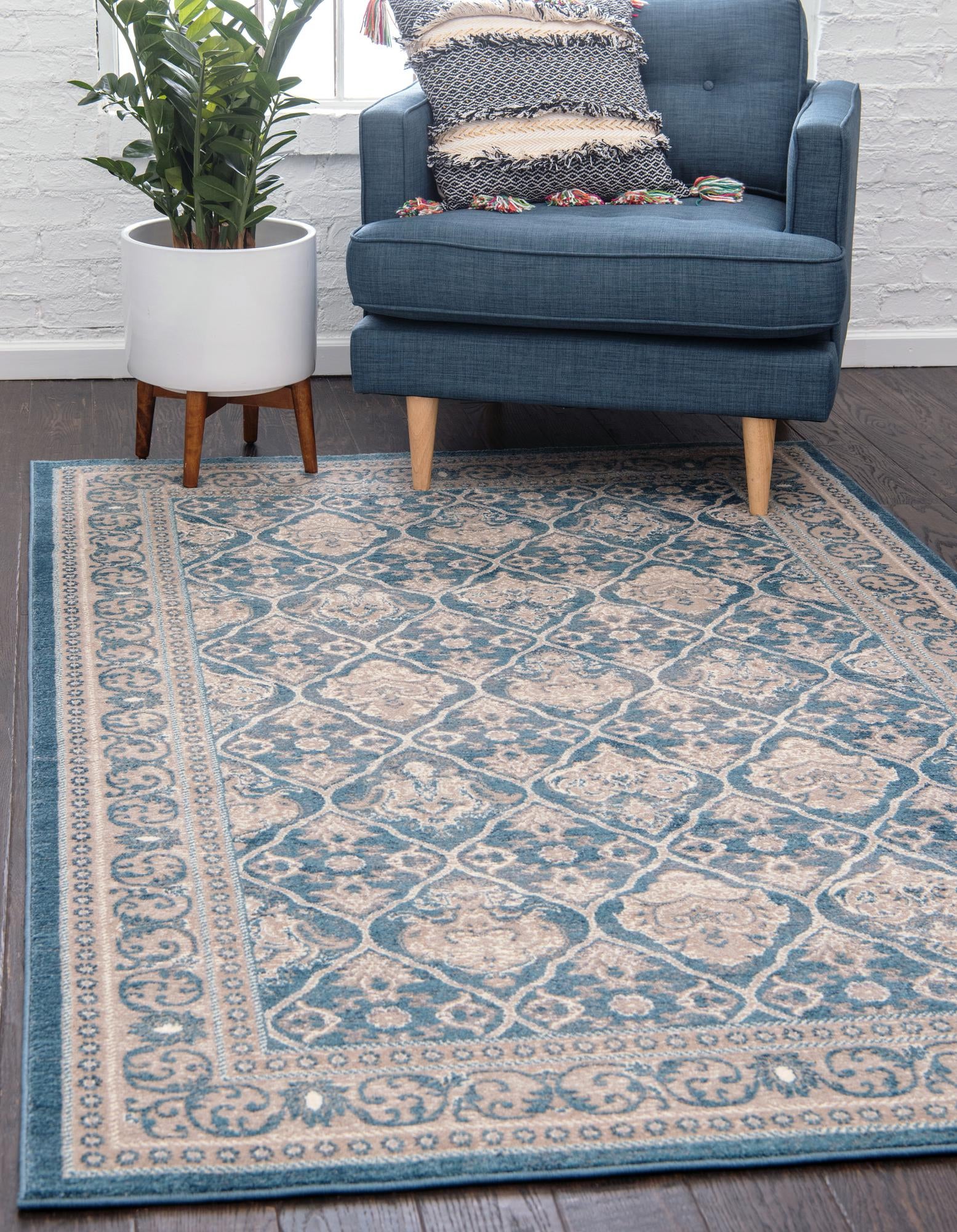Light Blue 4' x 6' Viola Rug | Rugs.com