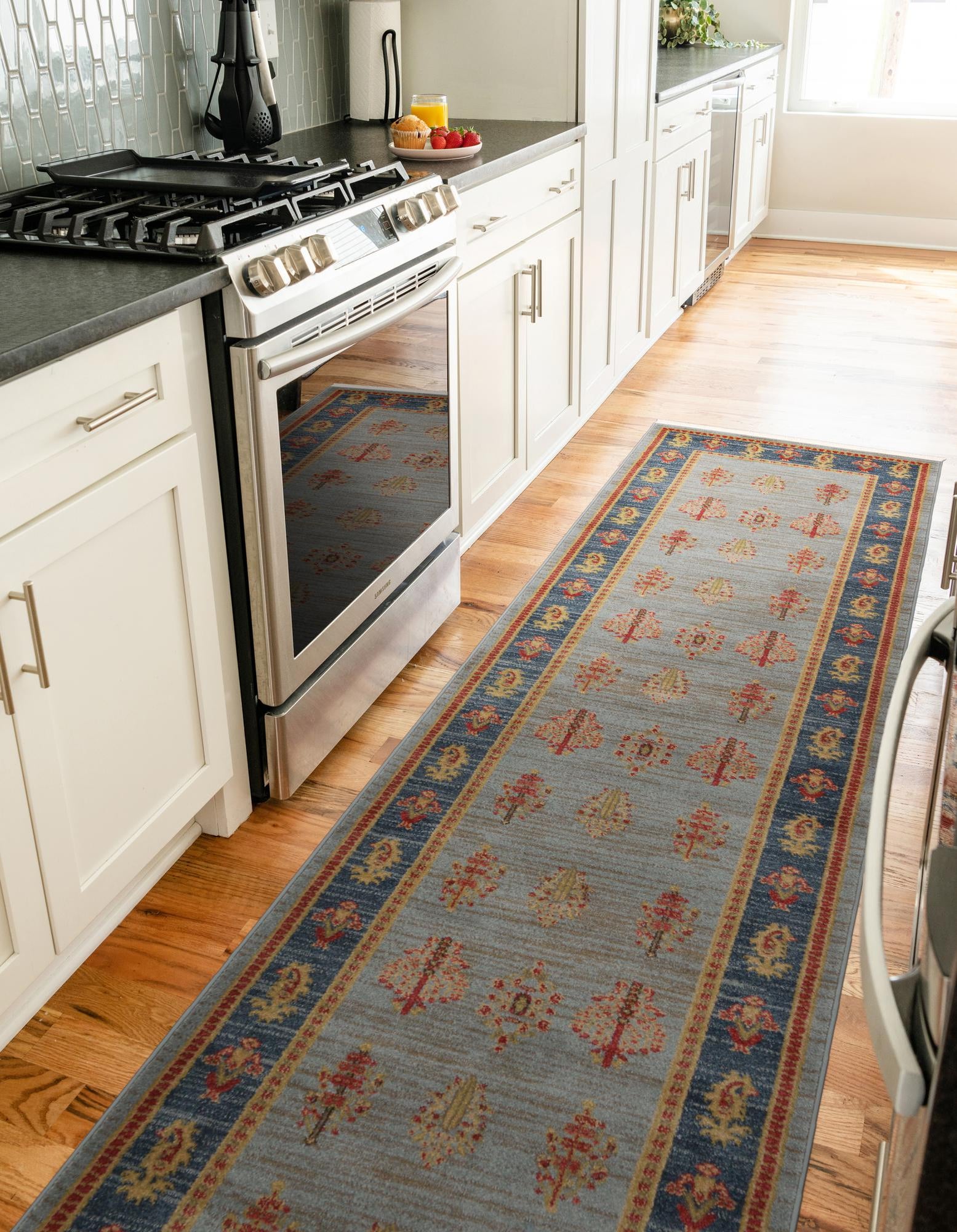 Light Blue 2' 7 x 10' Kashkuli Gabbeh Runner Rug | Rugs.com