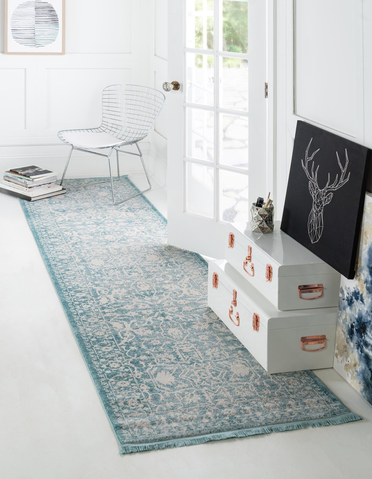 Gray 2' 7 x 10' Noble Runner Rug | Rugs.com