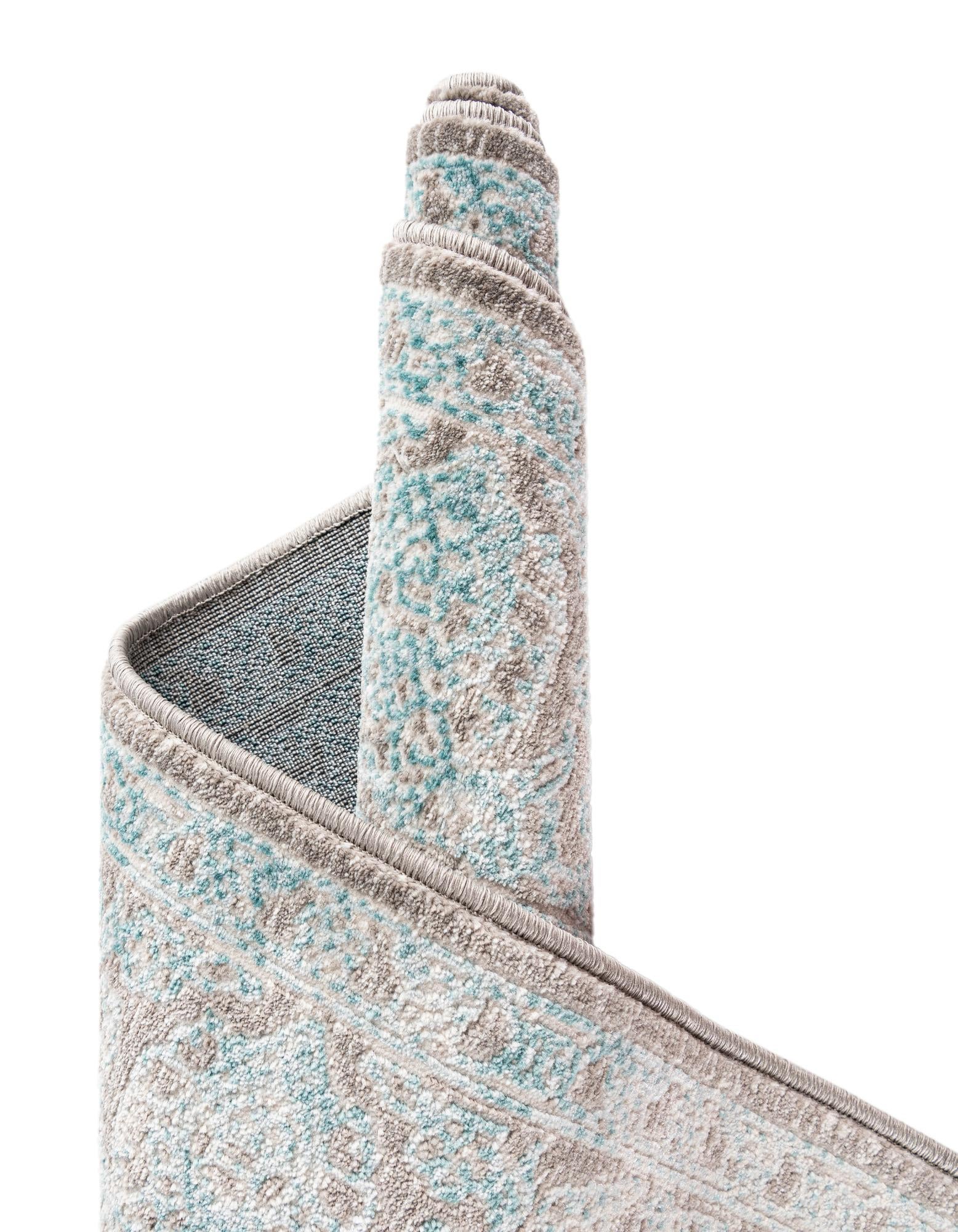 Light Blue 2' 7 x 10' Modern Classical Runner Rug | Rugs.com