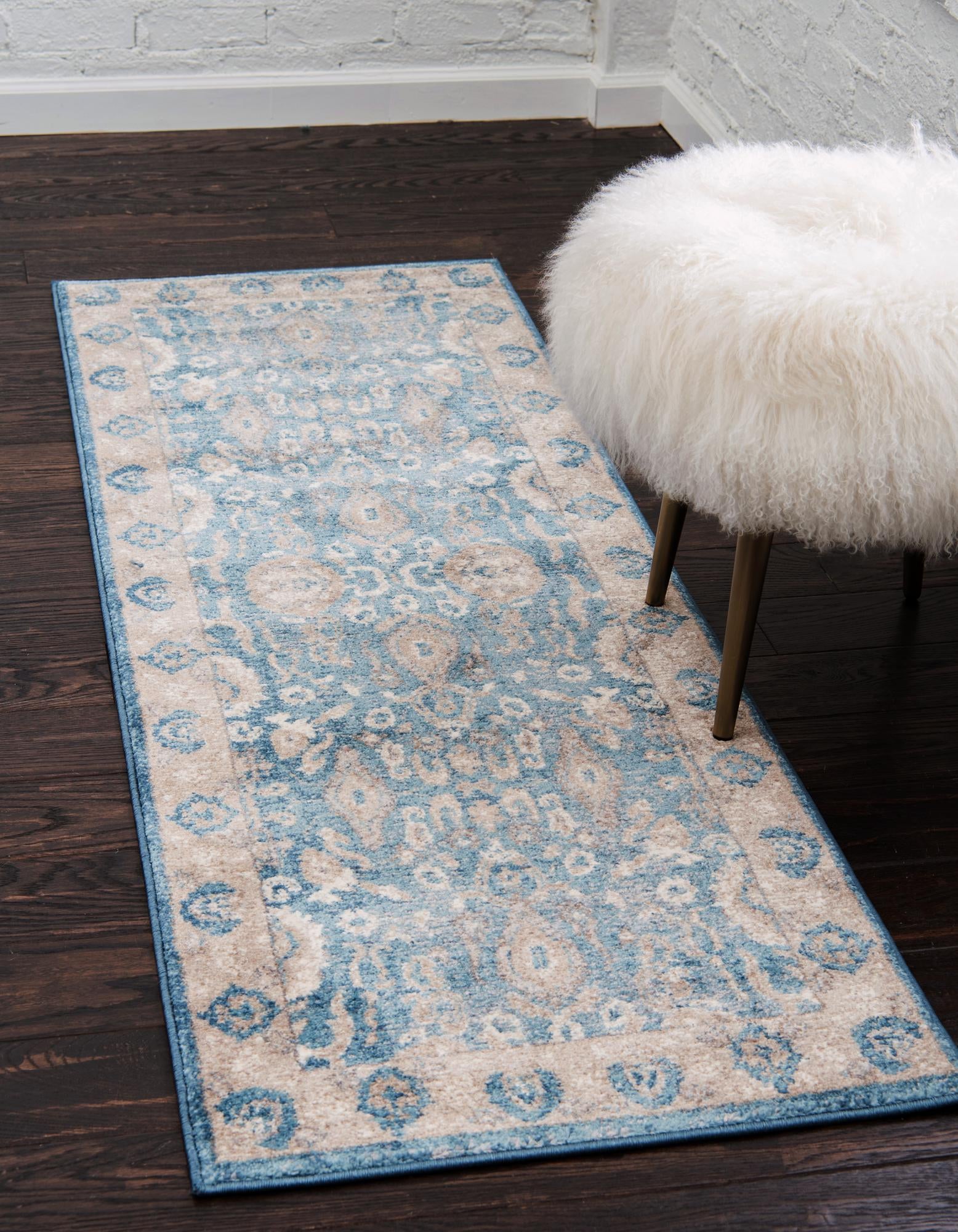 Blue 2' x 6' Miranda Runner Rug | Rugs.com