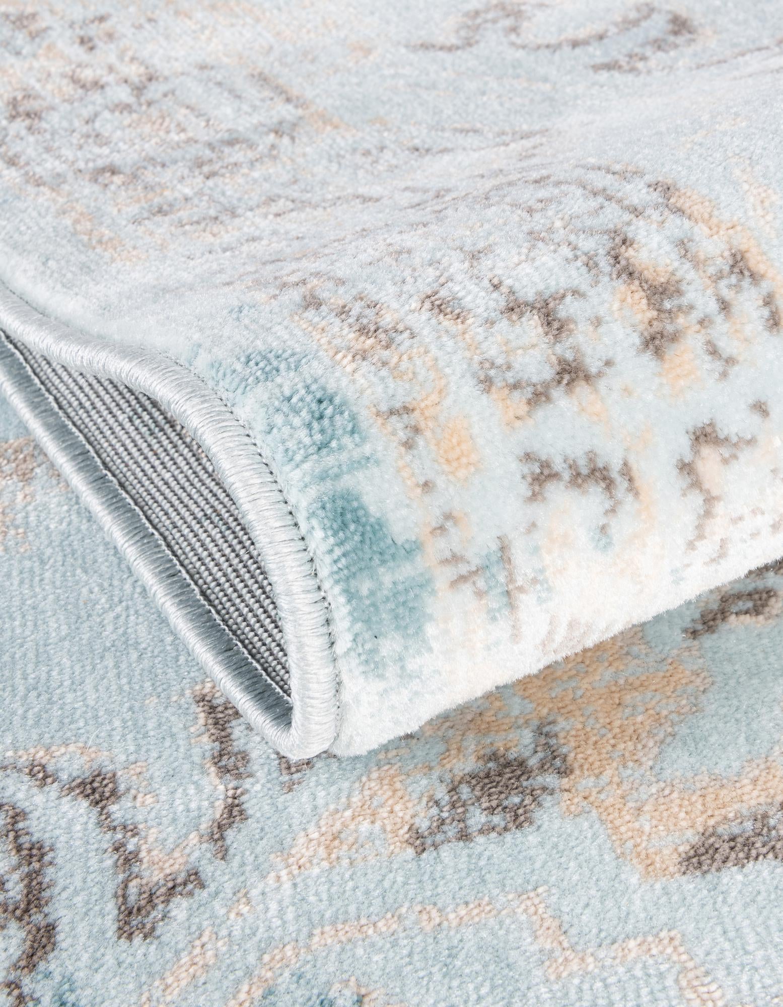 Light Blue 8' x 8' Victoria Square Rug | Rugs.com