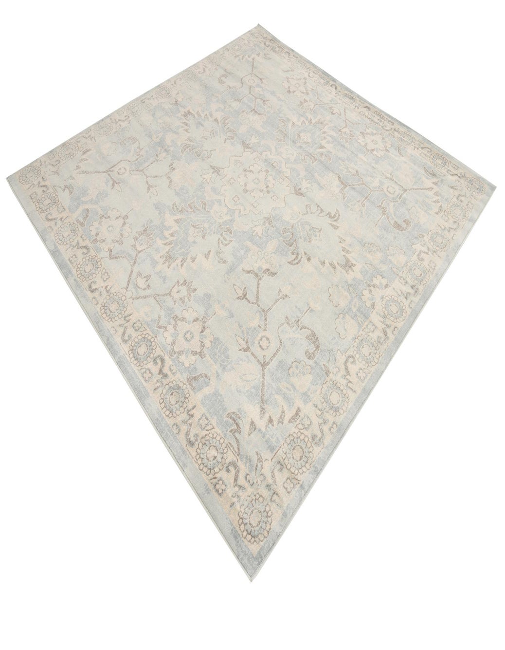 Light Blue 8' x 8' Victoria Square Rug | Rugs.com