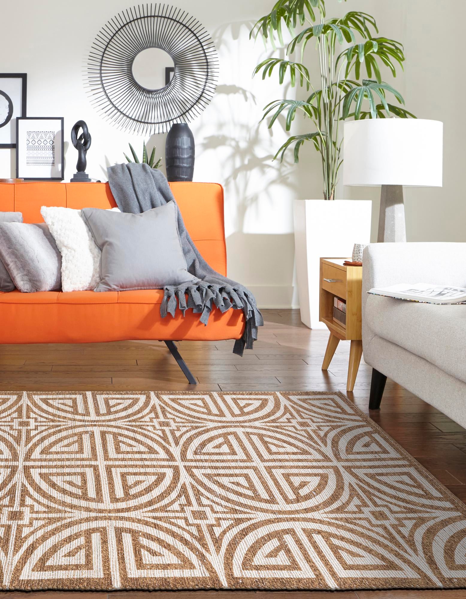 Light Brown and Ivory 4' 1 x 6' 1 Hand Woven Chenille Jute Rug | Rugs.com