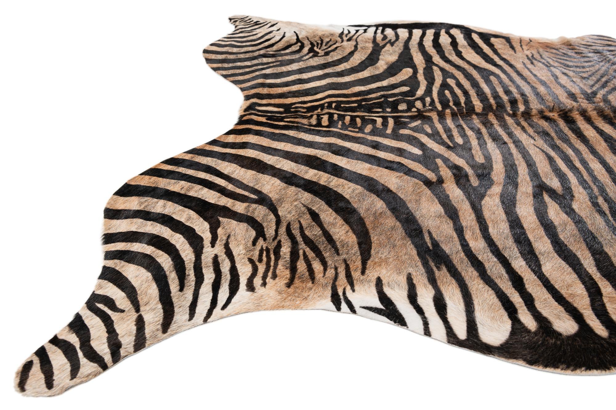 Light Brown 6' 2 x 6' 8 Cowhide Leather Freeform Rug | Rugs.com