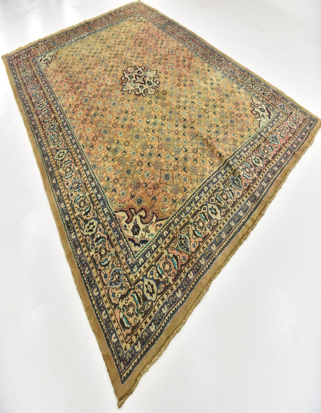 Light Brown 9' 10 x 13' 3 Hand Knotted Farahan Persian Wool Rug | Rugs.com