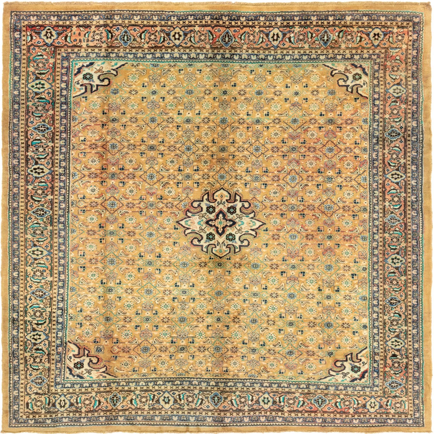 Light Brown 9' 10 x 13' 3 Hand Knotted Farahan Persian Wool Rug | Rugs.com