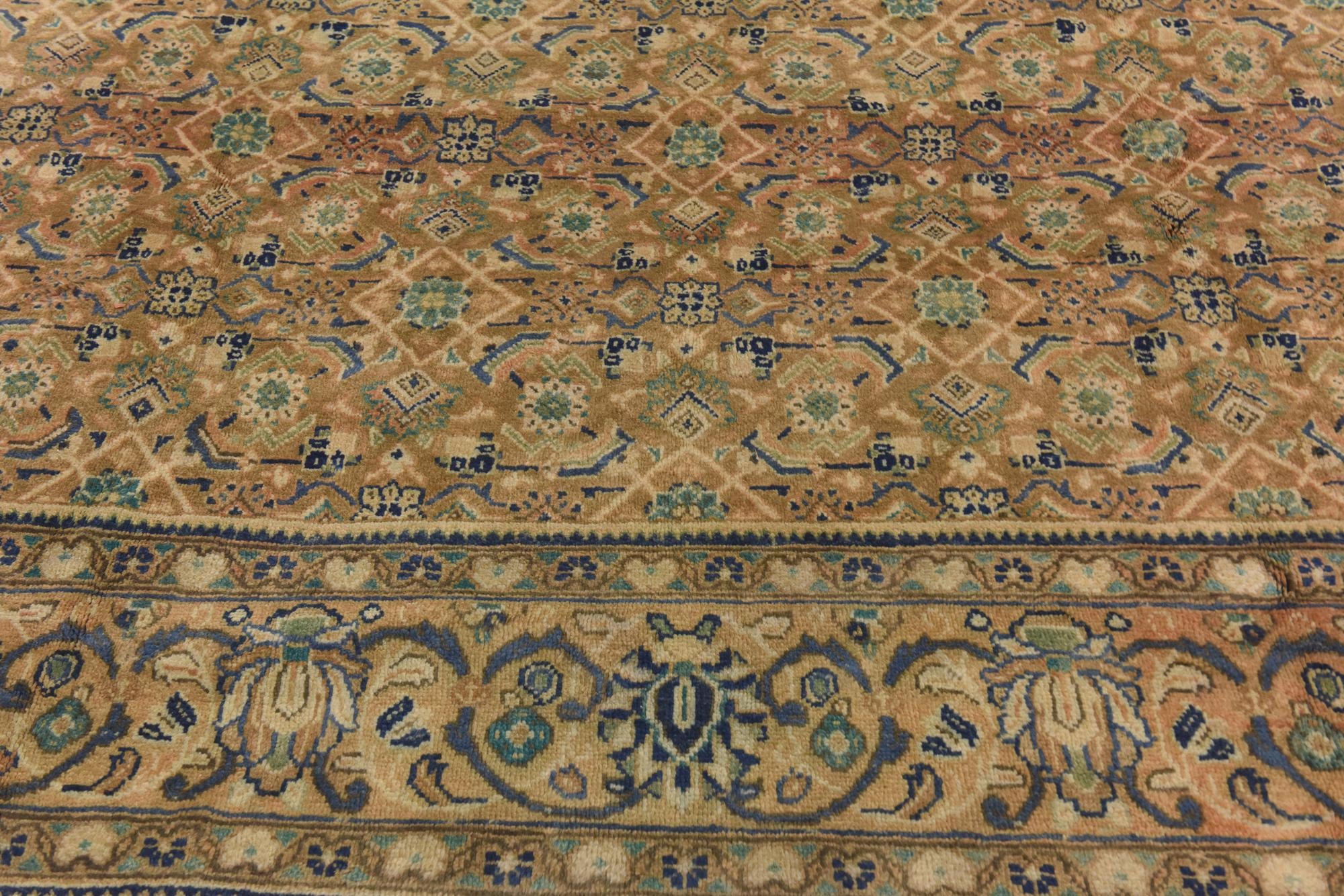 Light Brown 9' 8 x 13' 2 Hand Knotted Farahan Persian Wool Rug | Rugs.com