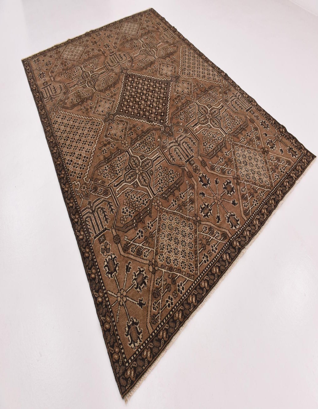 Light Brown 7' 9 x 10' 5 Hand Knotted Ferdos Persian Wool Rug | Rugs.com