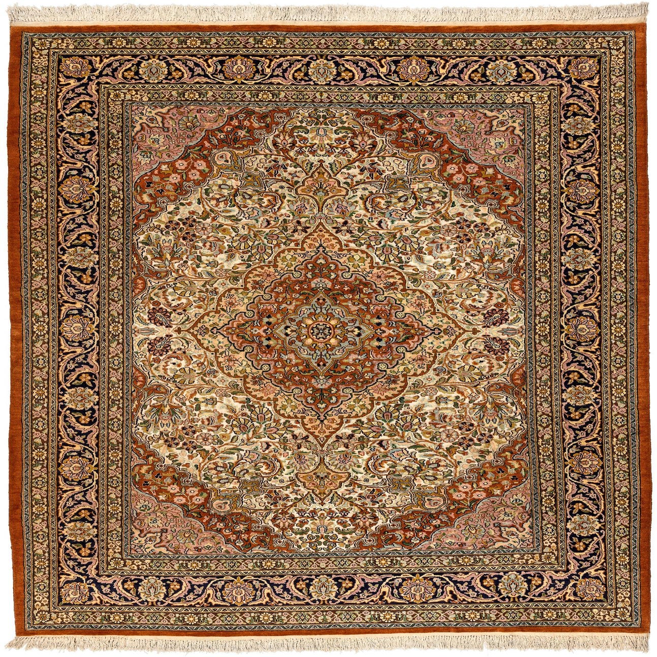Light Brown 6' 1 x 9' 2 Hand Knotted Kashmir Oriental Rug | Rugs.com