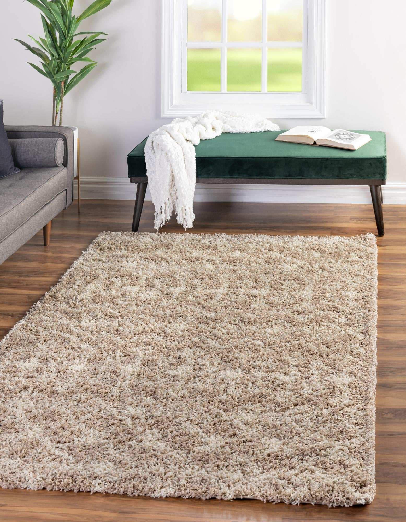 Light Brown Custom Light Brown Moroccan Trellis Shag Rug | Rugs.com