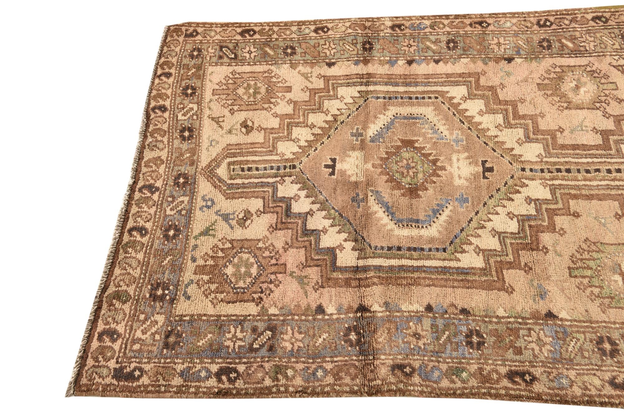 Light Brown 3' 8 x 8' 9 Hand Knotted Meshkin Persian Wool Runner Rug ...
