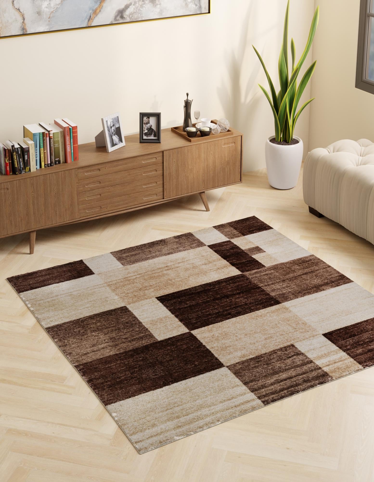 Light Brown 7' 10 x 7' 10 Equinox Square Rug | Rugs.com