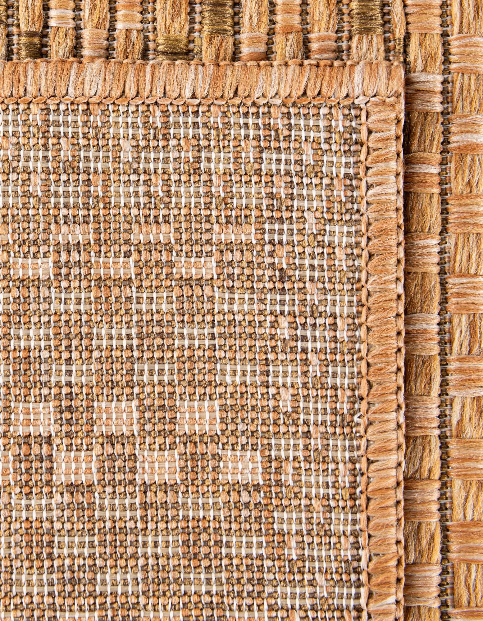 Light Brown 6' x 6' Border Indoor / Outdoor Square Rug | Rugs.com