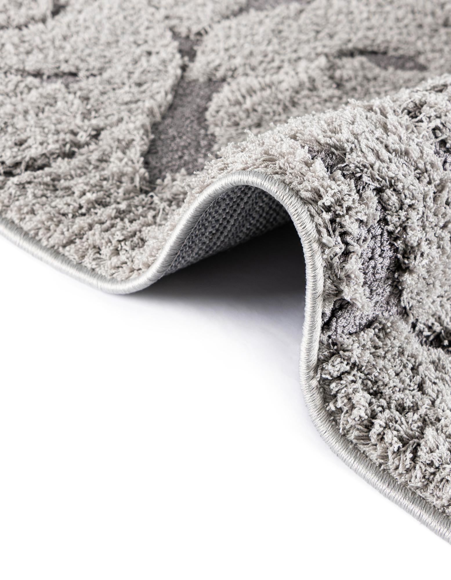 Light Gray and Gray 9' x 12' 2 Botanical Shag Rug | Rugs.com