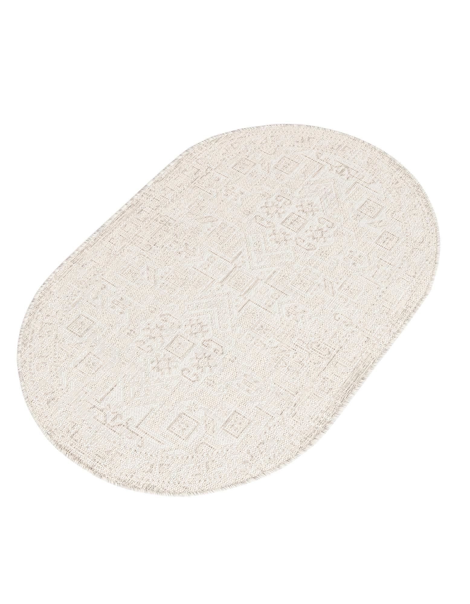 Light Gray 3' 3 x 5' 3 Aztec Indoor / Outdoor Oval Rug | Rugs.com
