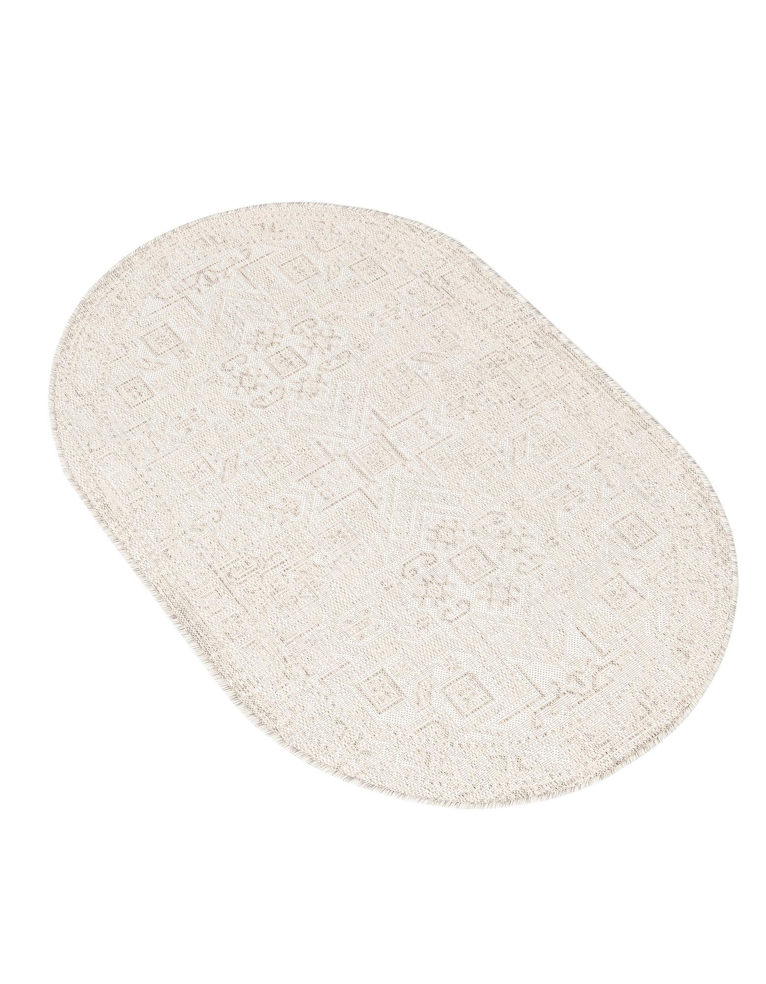 Light Gray 3' 3 x 5' 3 Aztec Indoor / Outdoor Oval Rug | Rugs.com