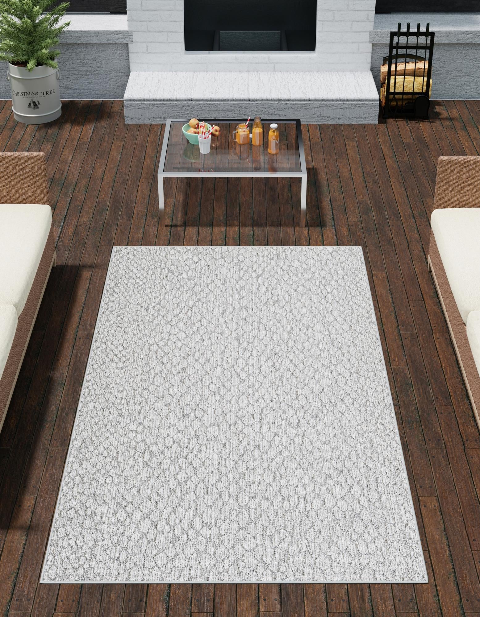 Light Gray 2' x 3' 1 Safari Indoor / Outdoor Rug | Rugs.com