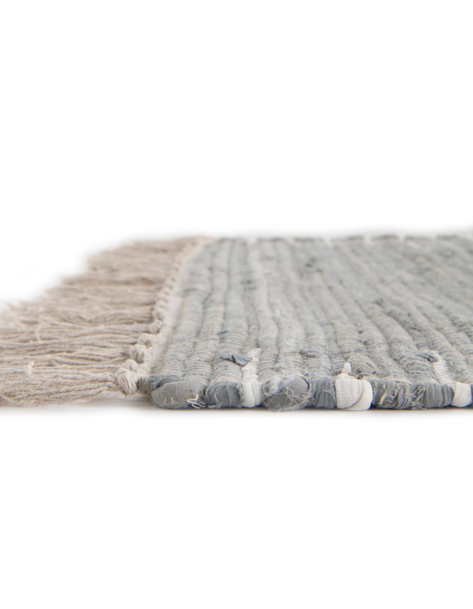 Light Gray 2' 11 x 16' 1 Hand Woven Chindi Cotton Runner Rug | Rugs.com