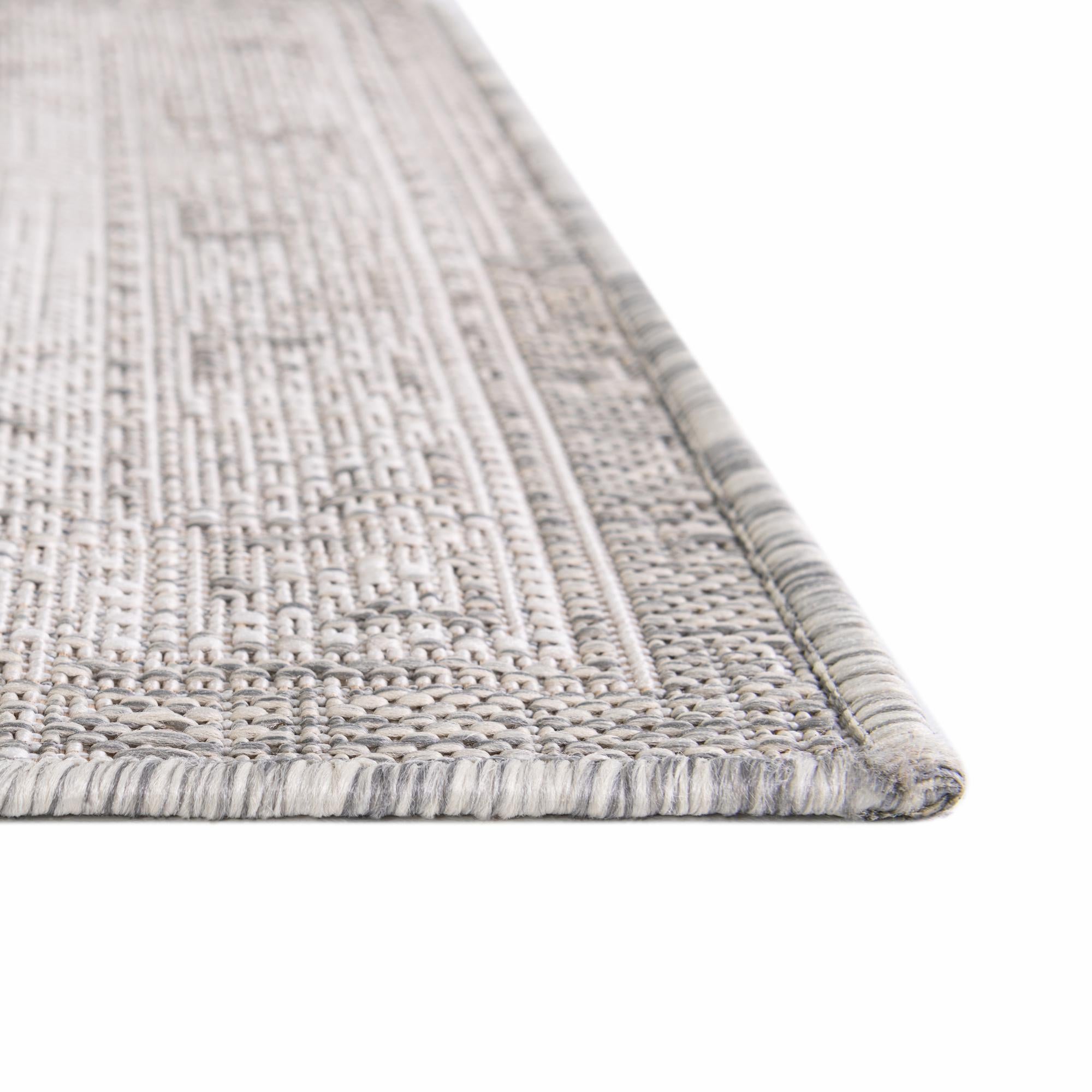 Light Gray 2' x 7' 10 Aztec Indoor / Outdoor Runner Rug | Rugs.com
