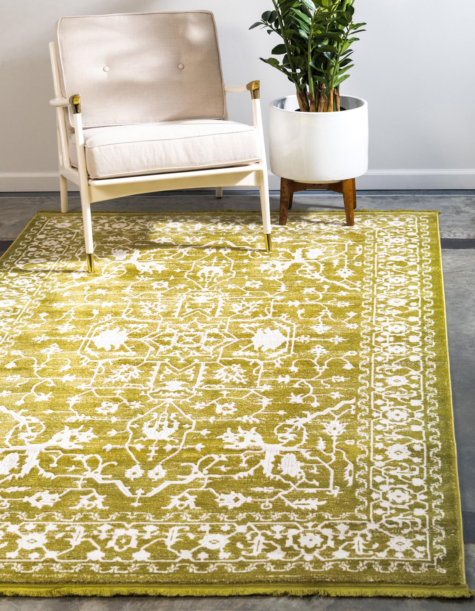 Light Green 5' x 8' Modern Classical Rug | Rugs.com